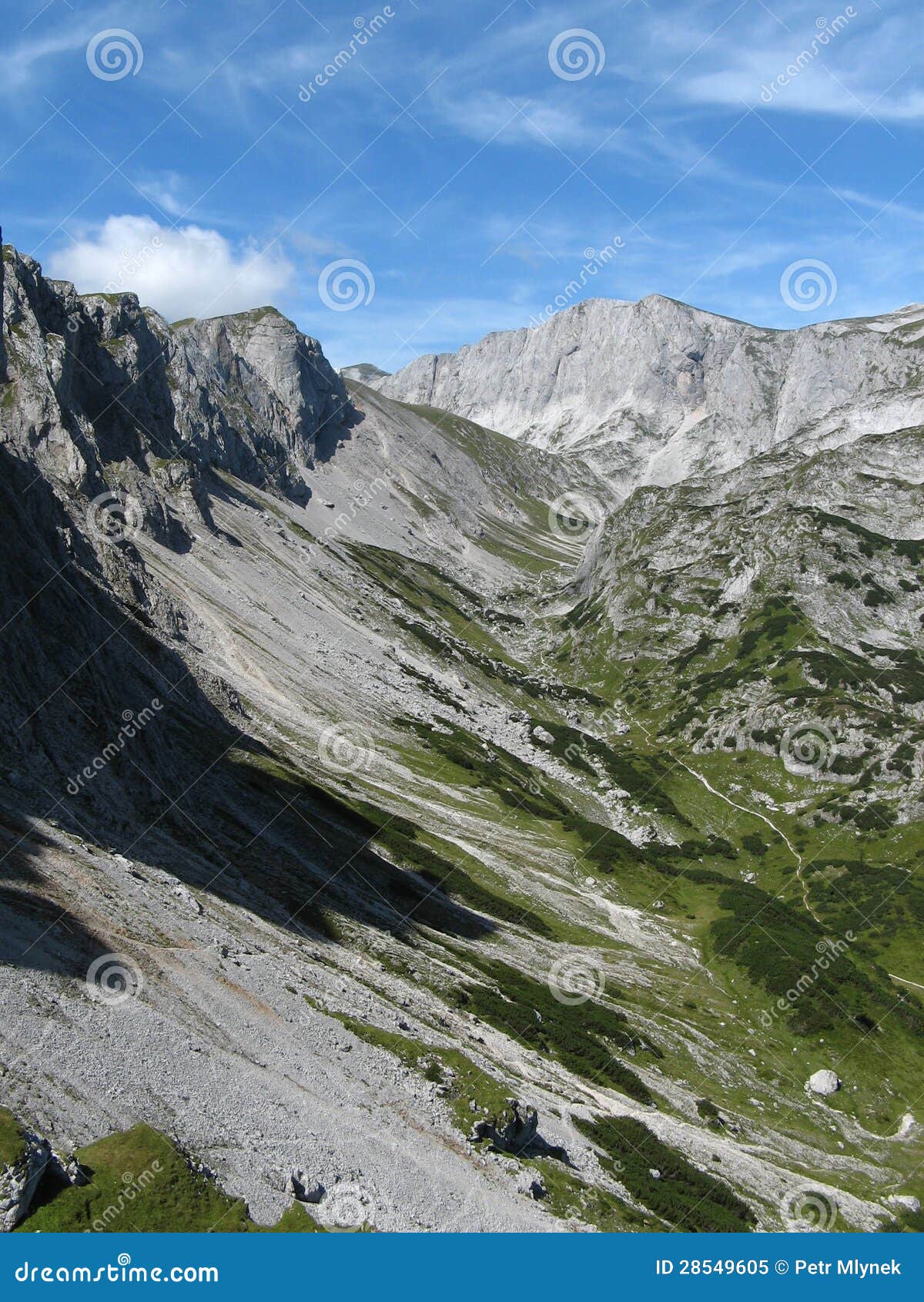 Alpine valley stock image. Image of plant, stone, blue - 28549605
