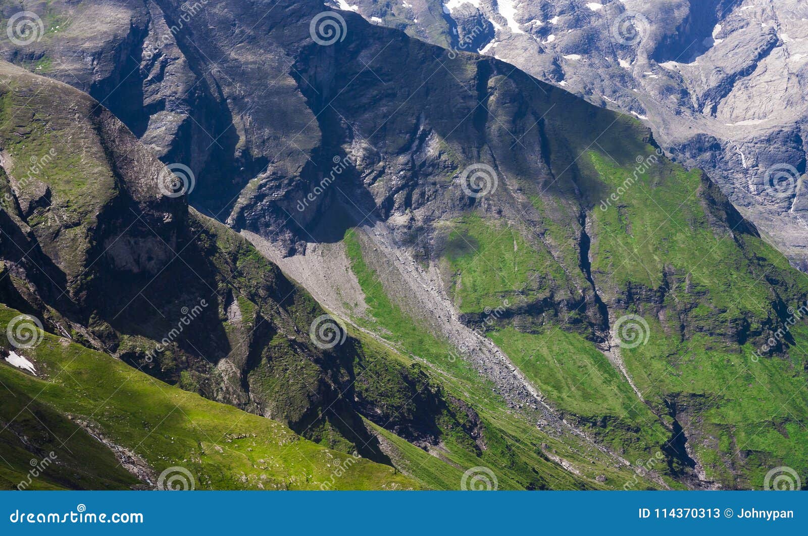 Alpine Valley in Grossglockner Pass Stock Image - Image of summit, peak ...
