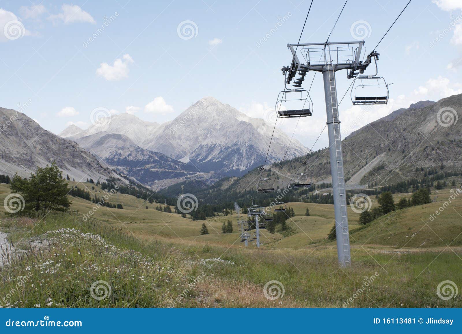 Alpine Valley with Ski Lift Stock Image - Image of equipment, chairlift ...