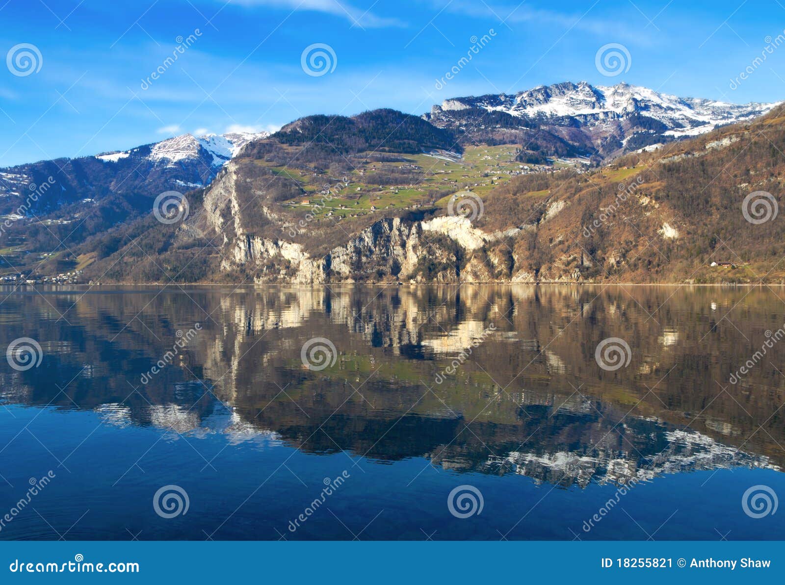 Alpine View of Walensee Lake in Switzerland Stock Image - Image of ...