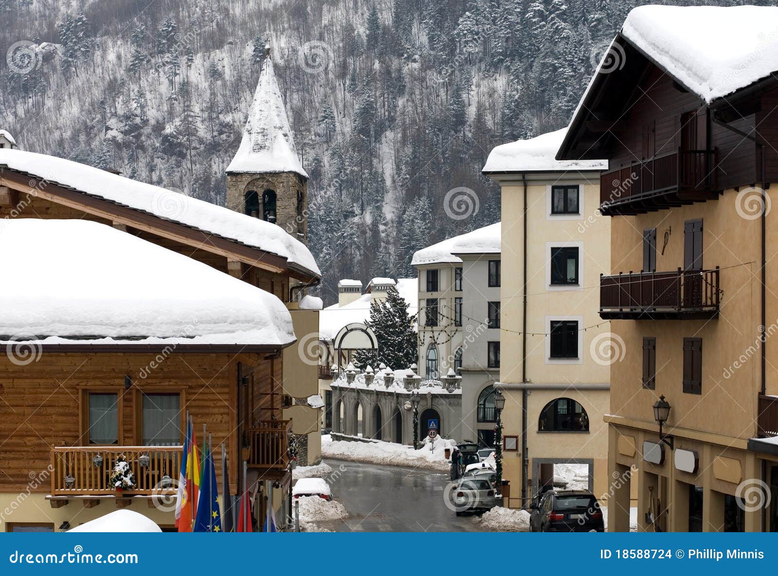 Alpine Village And Lake Stock Photography | CartoonDealer.com #8048804