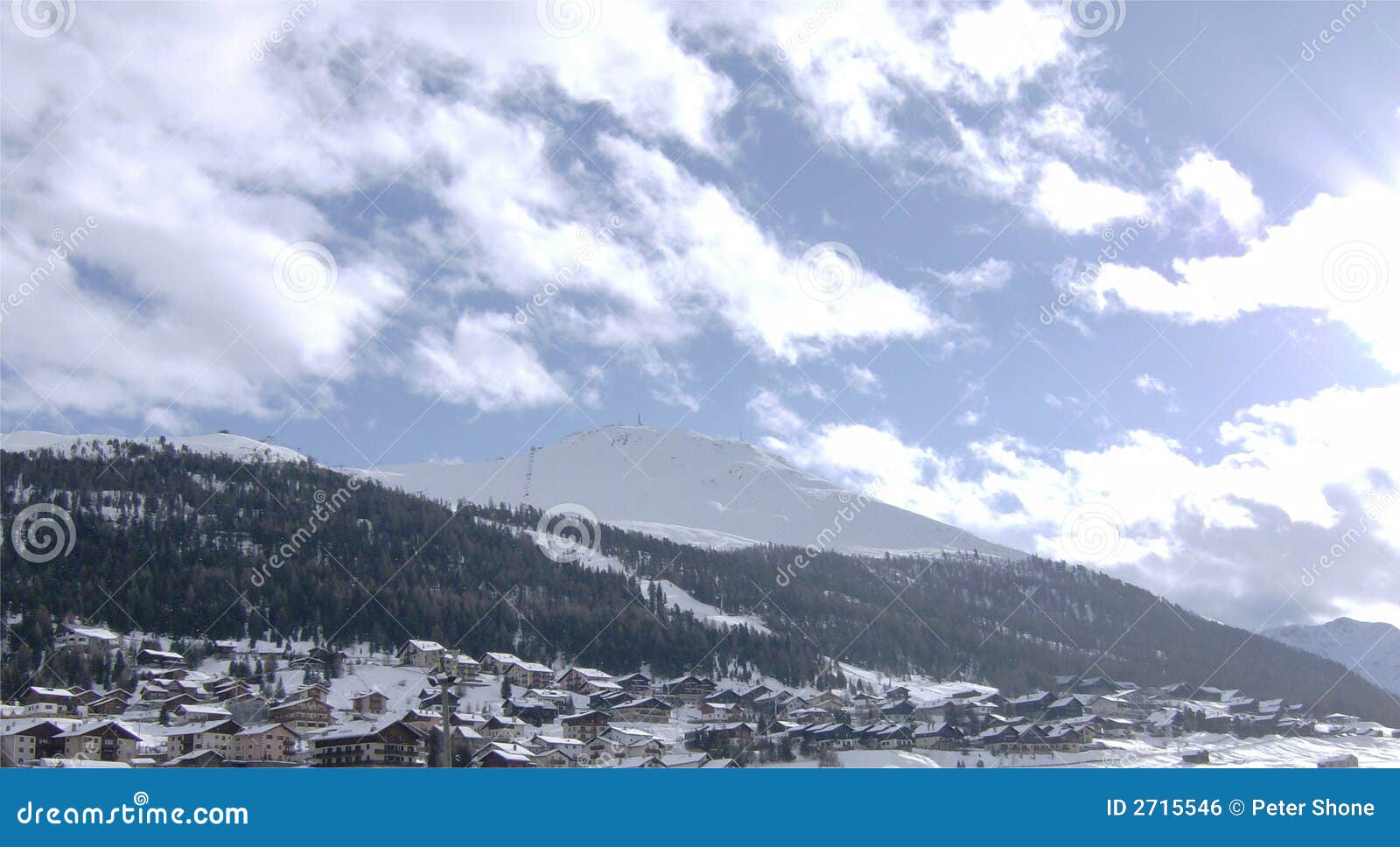 Alpine village in Snow stock photo. Image of skiing, winter - 2715546