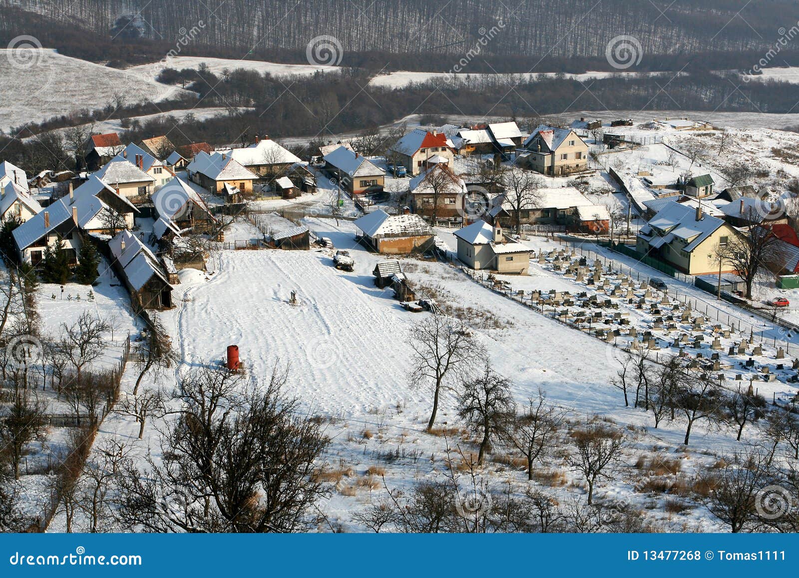 Alpine village in winter stock photo. Image of cold, panoramic - 13477268