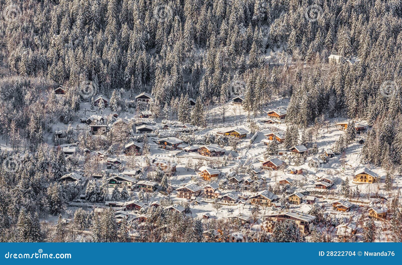 Alpine village in winter stock photo. Image of french - 28222704