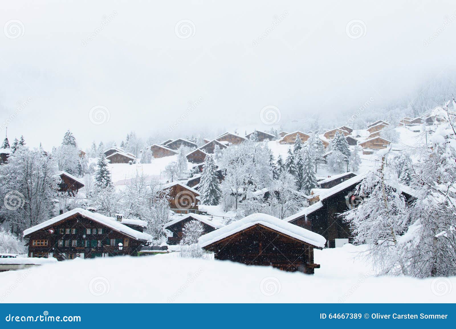 An Alpine Village in Winter Editorial Stock Image - Image of ...