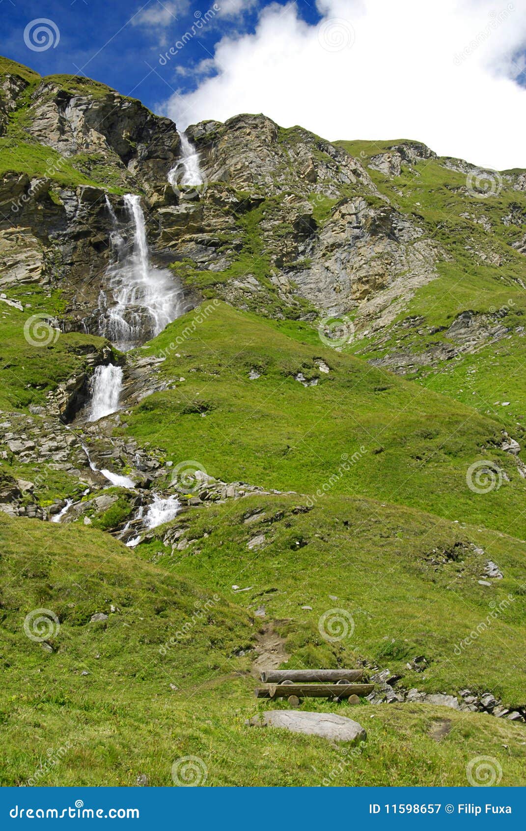 Alpine waterfall stock image. Image of spring, brook - 11598657