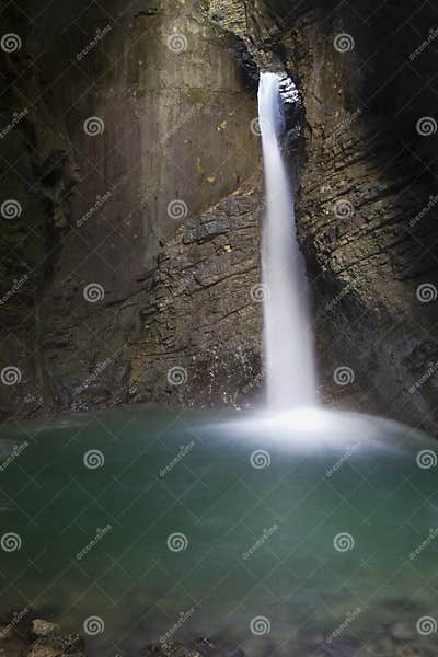 Alpine waterfall stock image. Image of clear, cave, paradise - 21832113