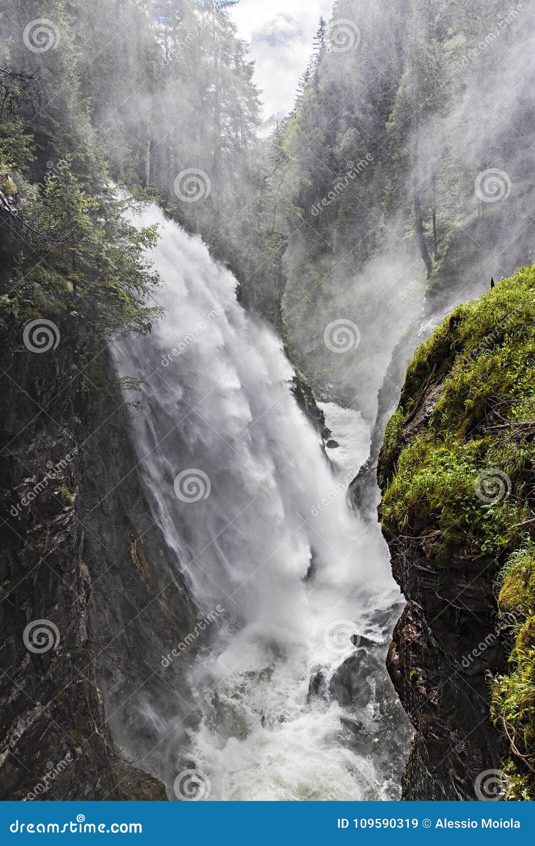 Alpine waterfall stock image. Image of cascade, stream - 109590319