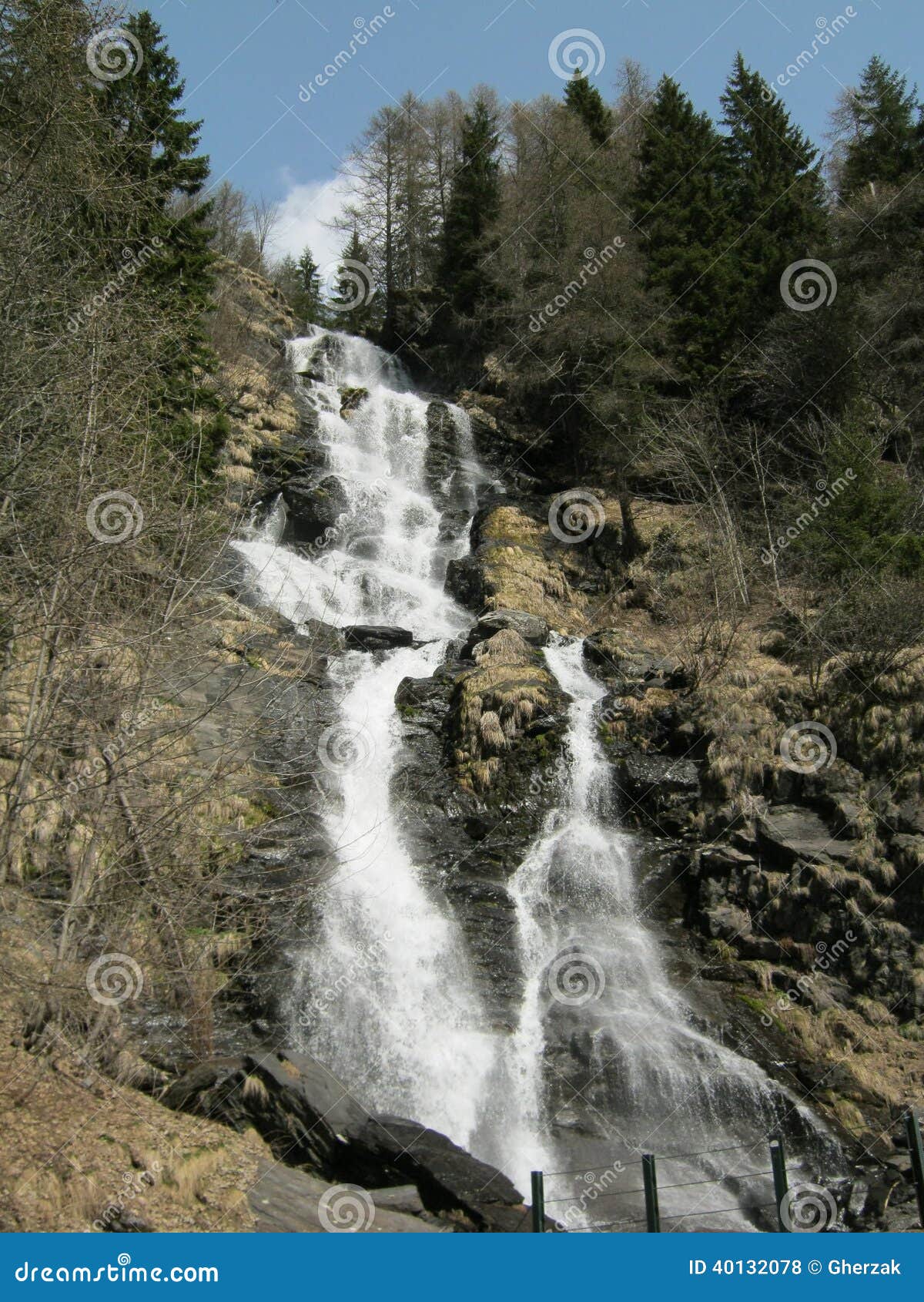 Alpine waterfall stock photo. Image of forest, nature - 40132078