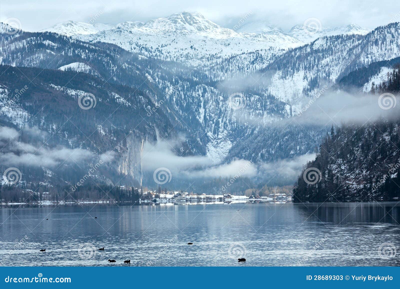 Alpine winter lake view stock image. Image of landscape - 28689303