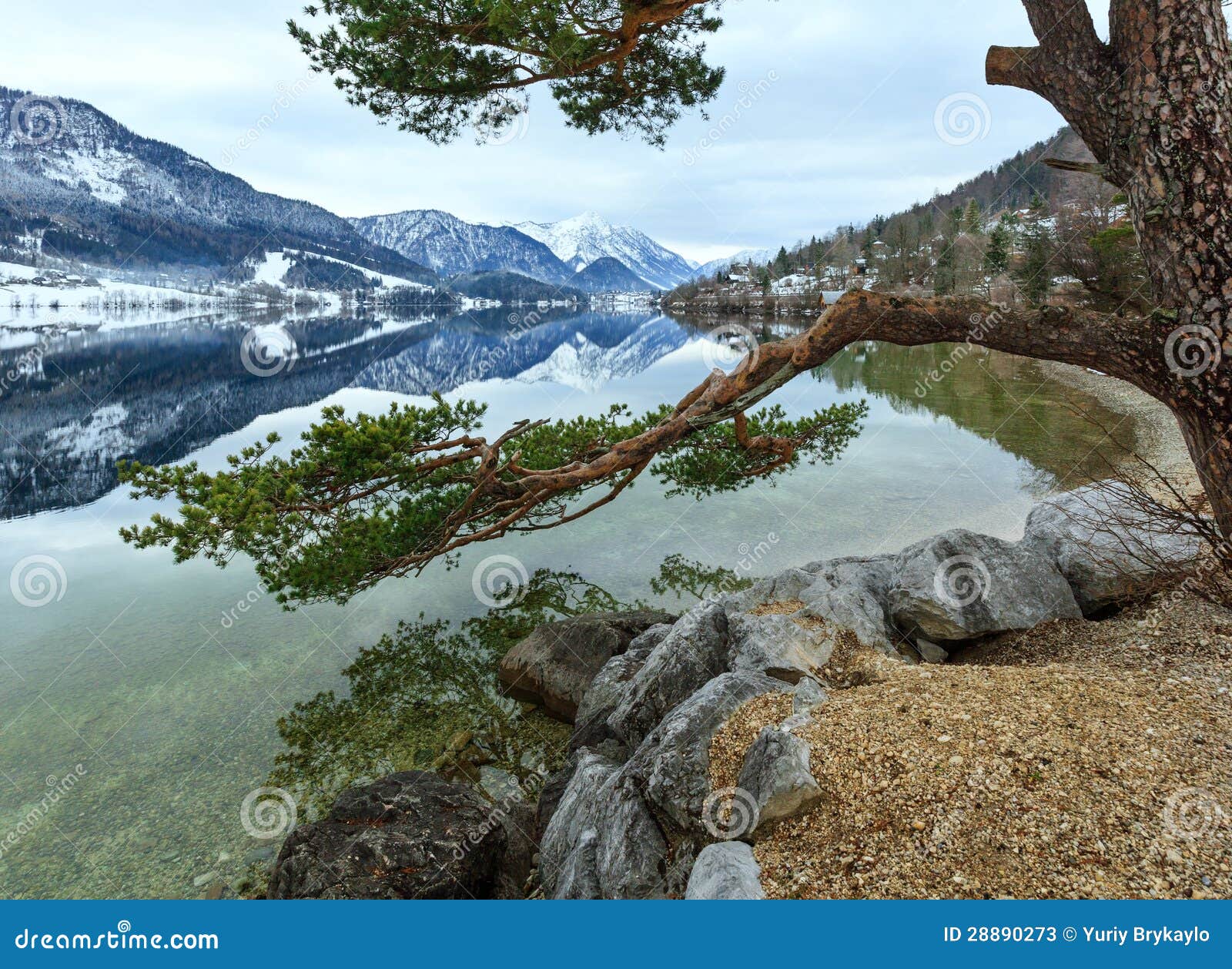 Alpine winter lake view stock image. Image of fantastic - 28890273