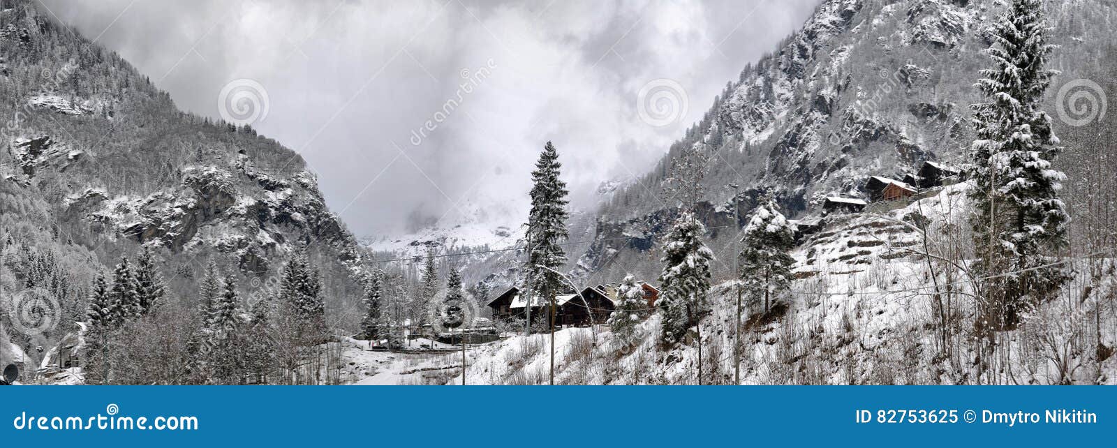 Alpine winter landscape stock image. Image of capped - 82753625
