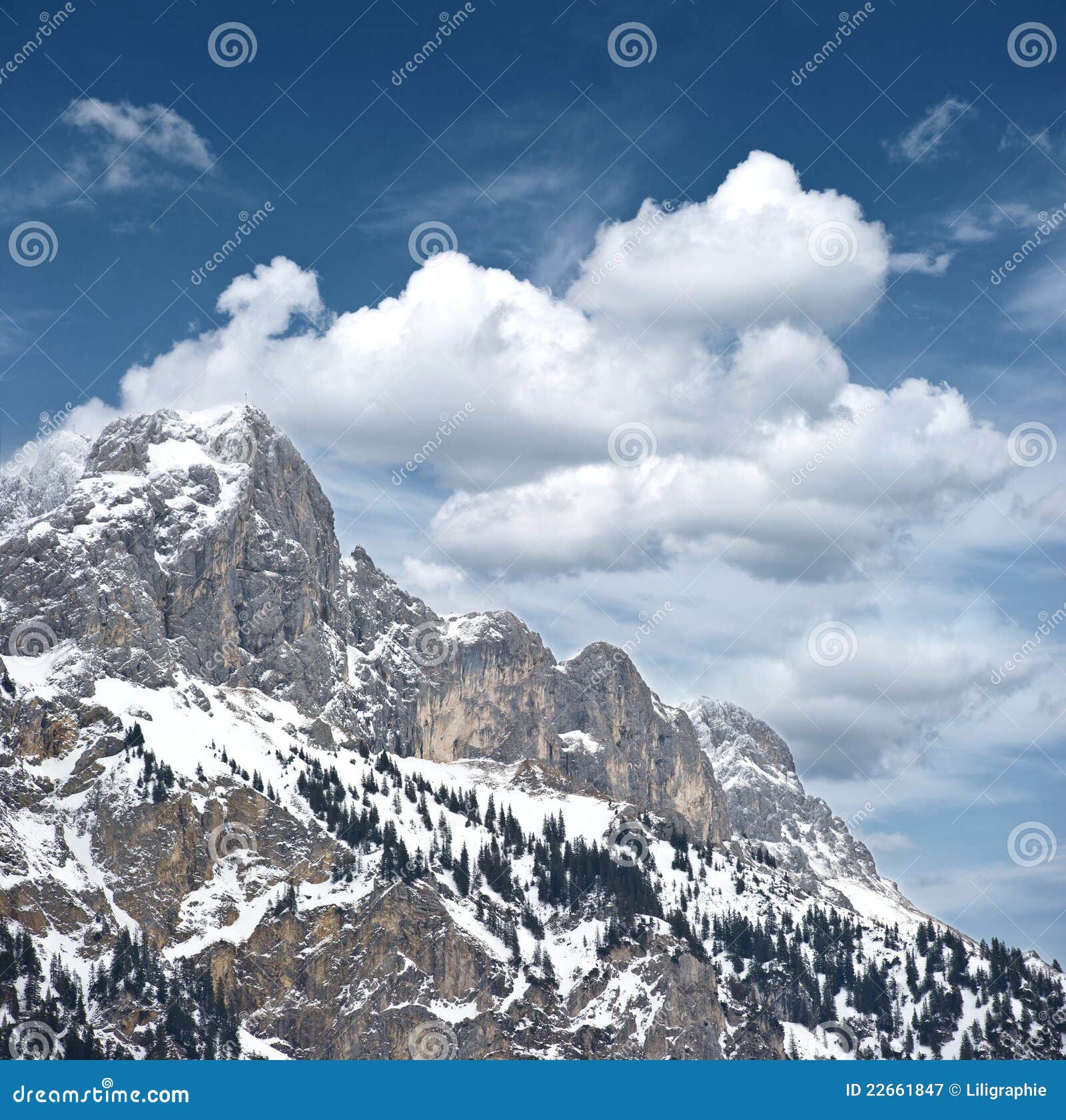 Alpine Winter Landscape. High Mountains with Snow Stock Image - Image ...