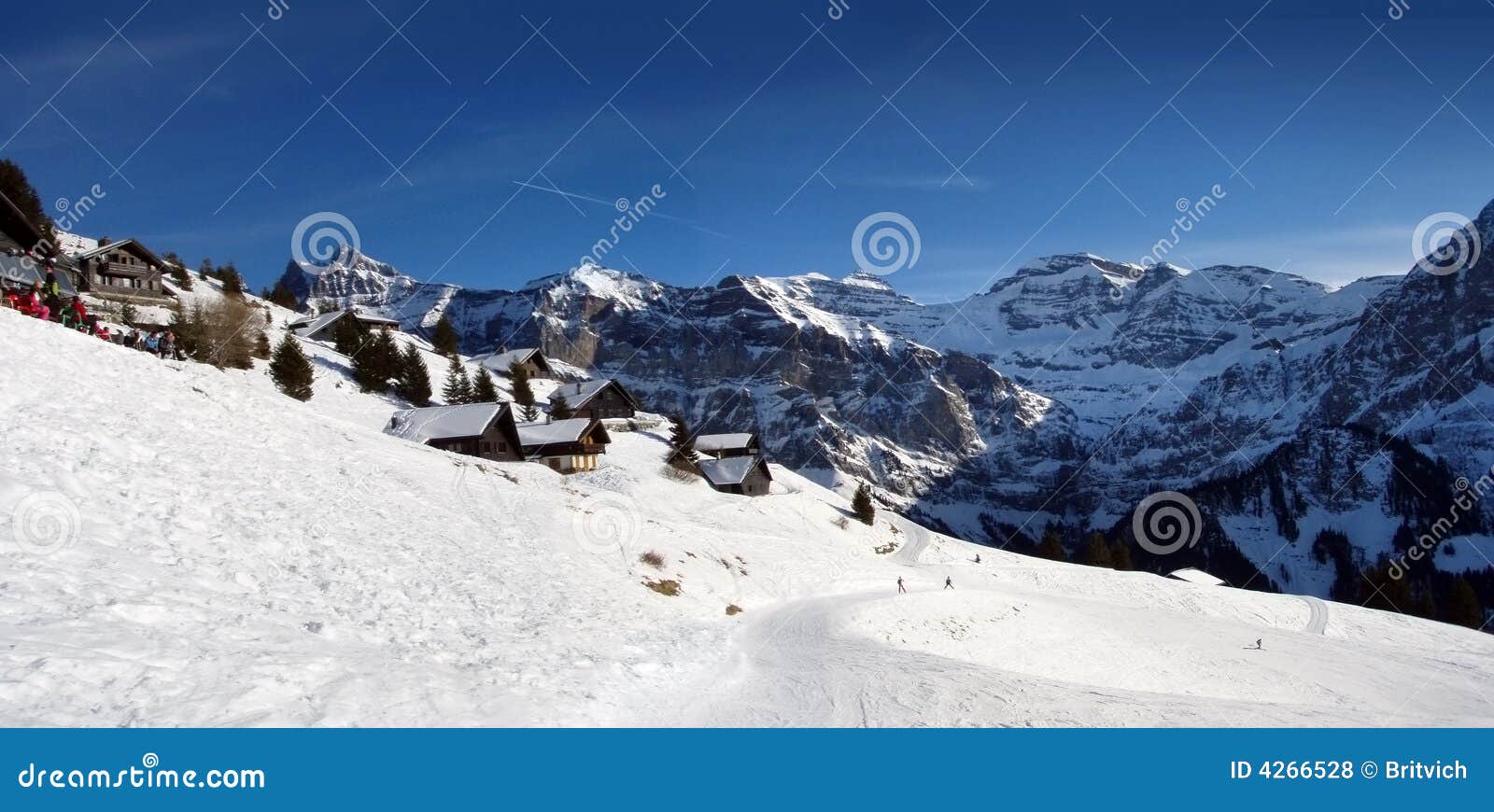 Alpine winter panorama stock photo. Image of area, mountains - 4266528