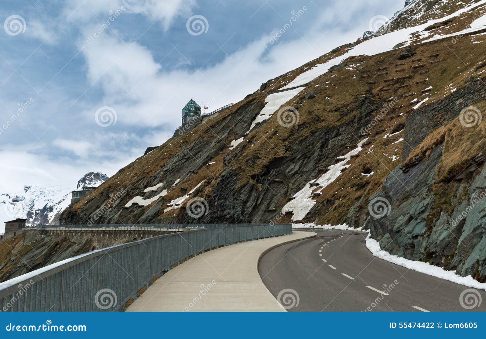 Alpine winter road stock photo. Image of valley, view - 55474422