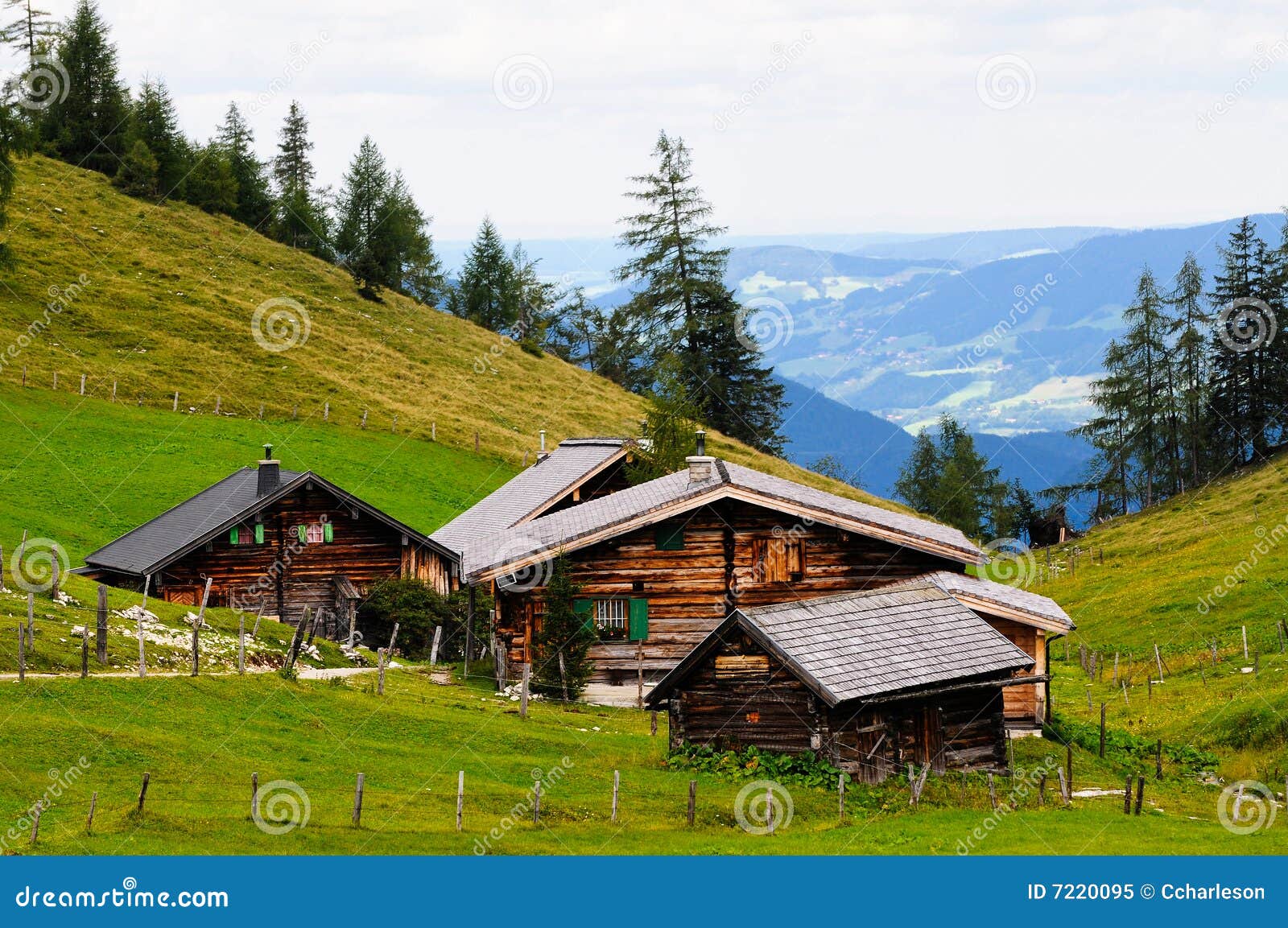 Alpines houses stock image. Image of charming, pasture - 7220095