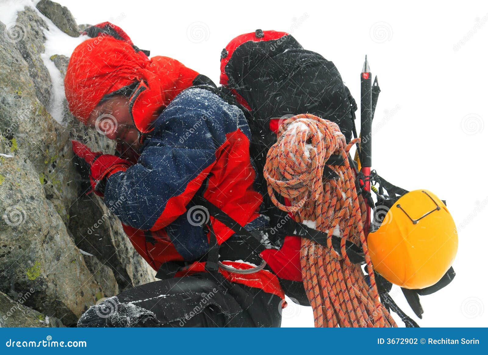 Alpinist stock photo. Image of jacket, mountain, conditions - 3672902