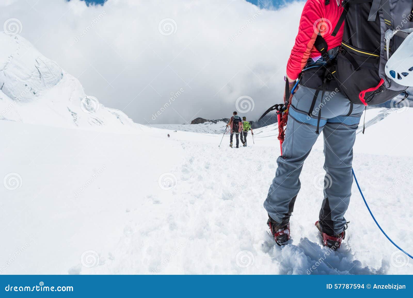 Alpinist Looking Down The Slope. Royalty-Free Stock Image ...