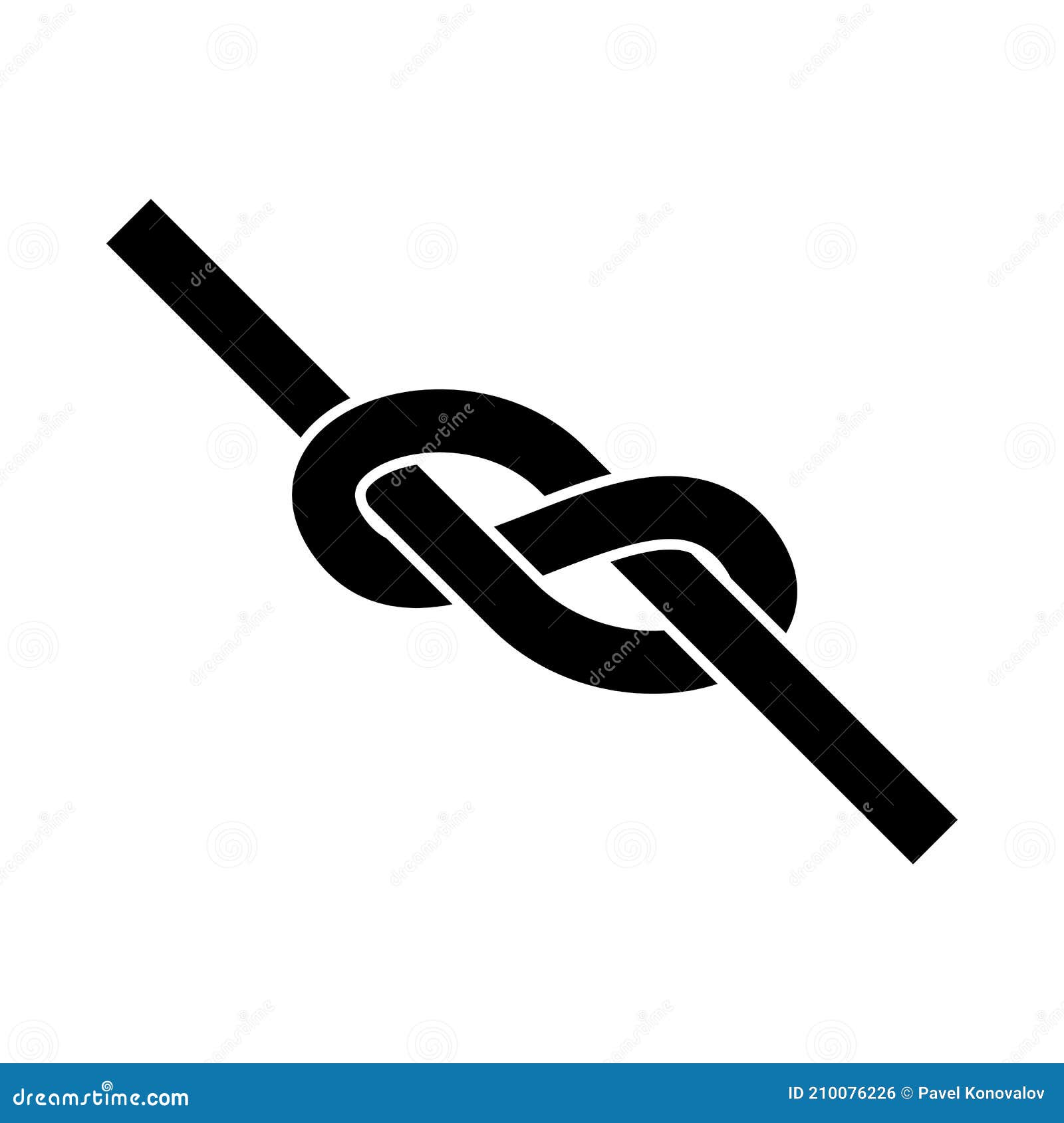 Alpinist Rope Knot Icon stock vector. Illustration of nautical - 210076226