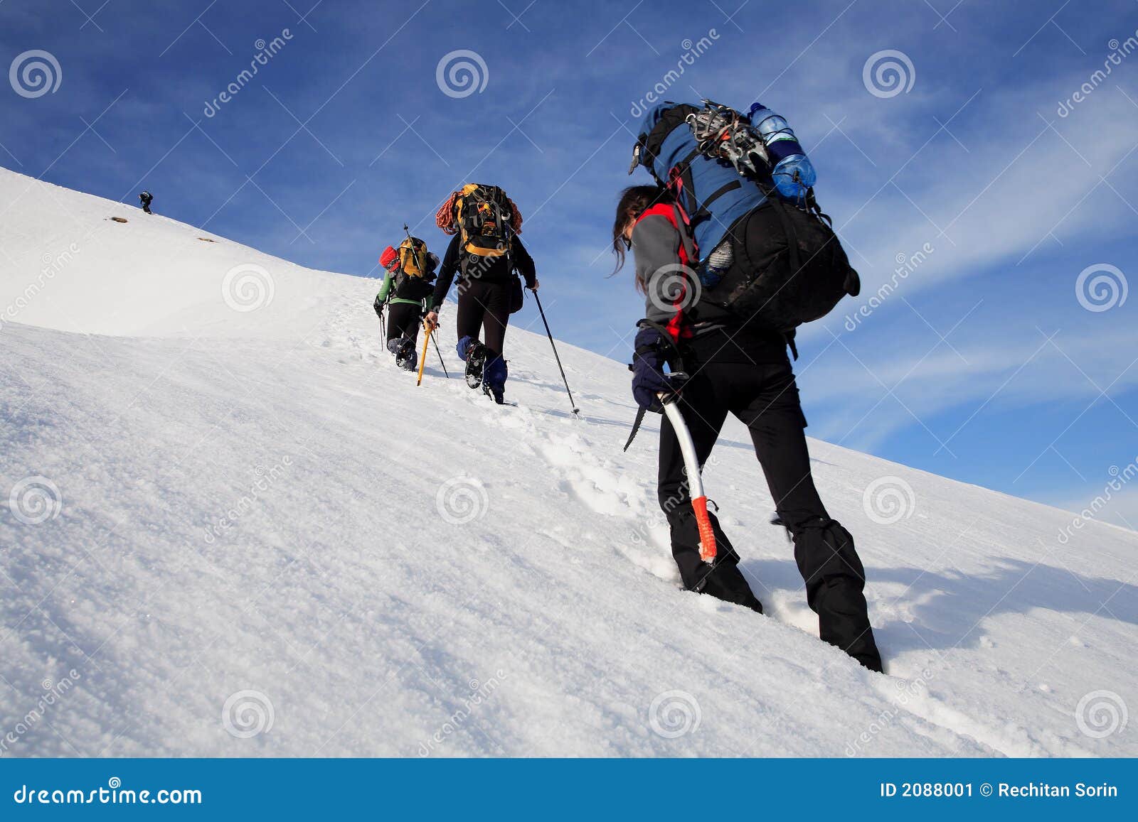 Alpinists stock image. Image of backpack, shadow, snow - 2088001