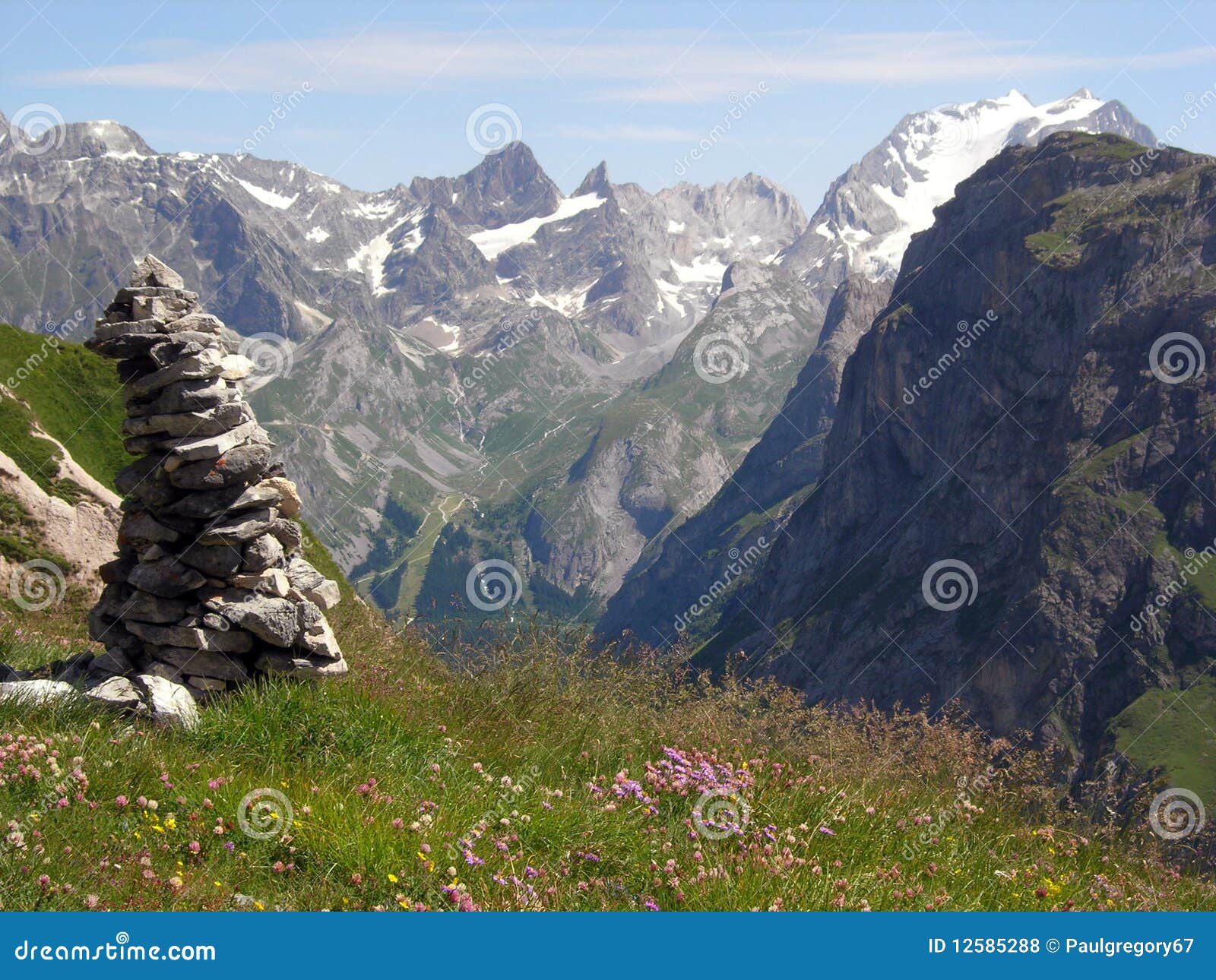Alpline Cairn stock photo. Image of stones, mountain - 12585288