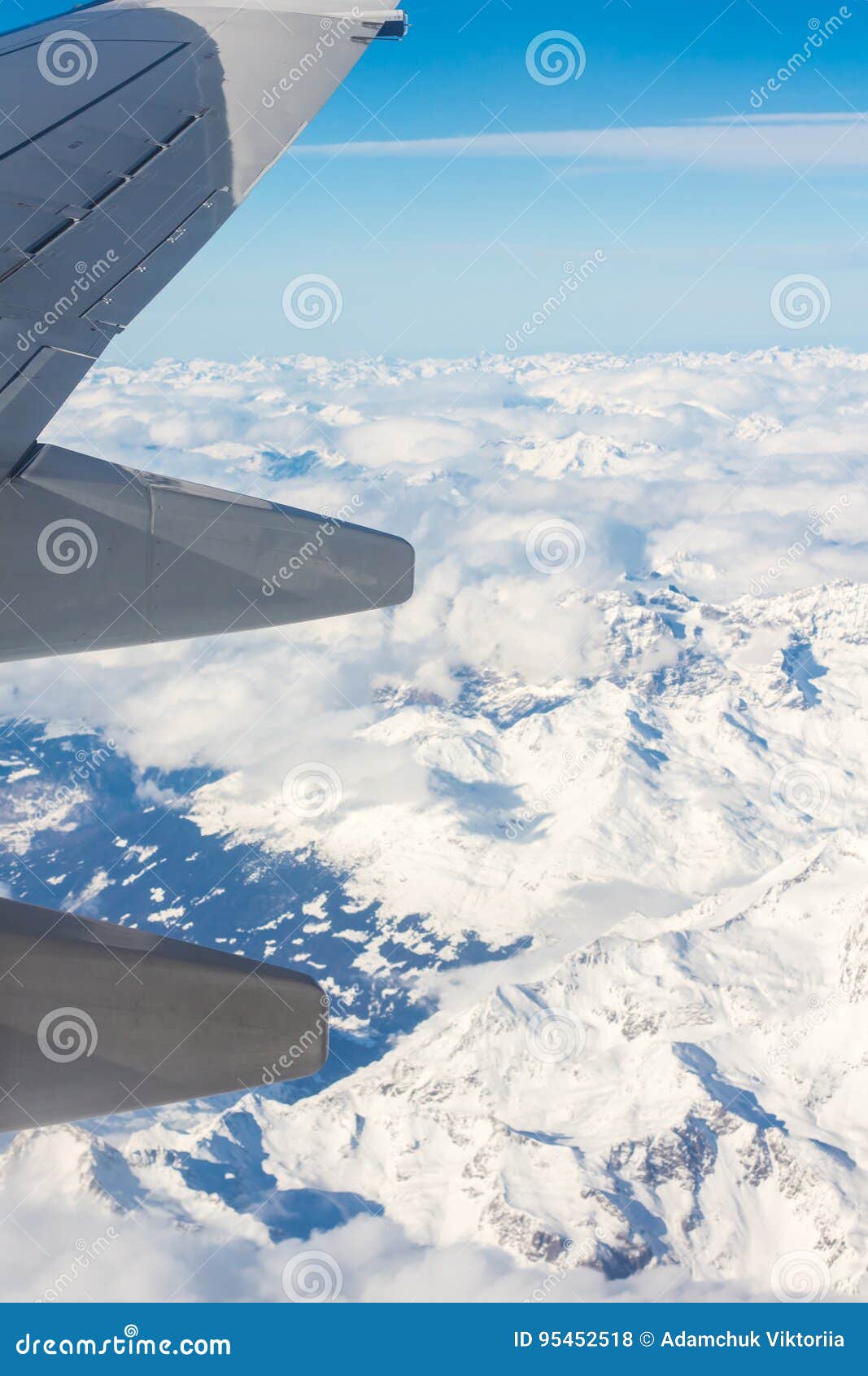 Alps - Aerial View from Window of Airplane Stock Photo - Image of ...