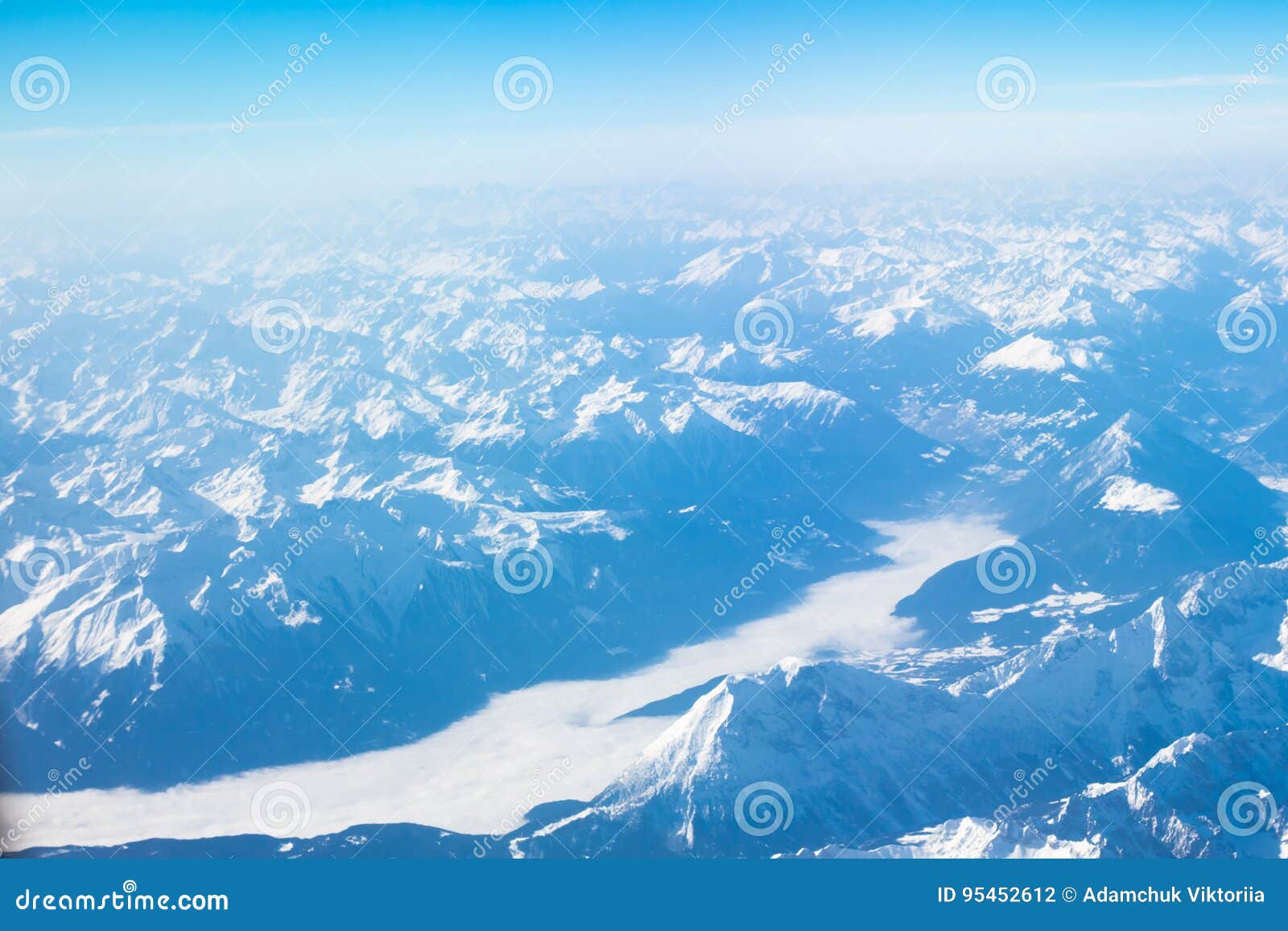 Alps - Aerial View from Window of Airplane Stock Photo - Image of alps ...