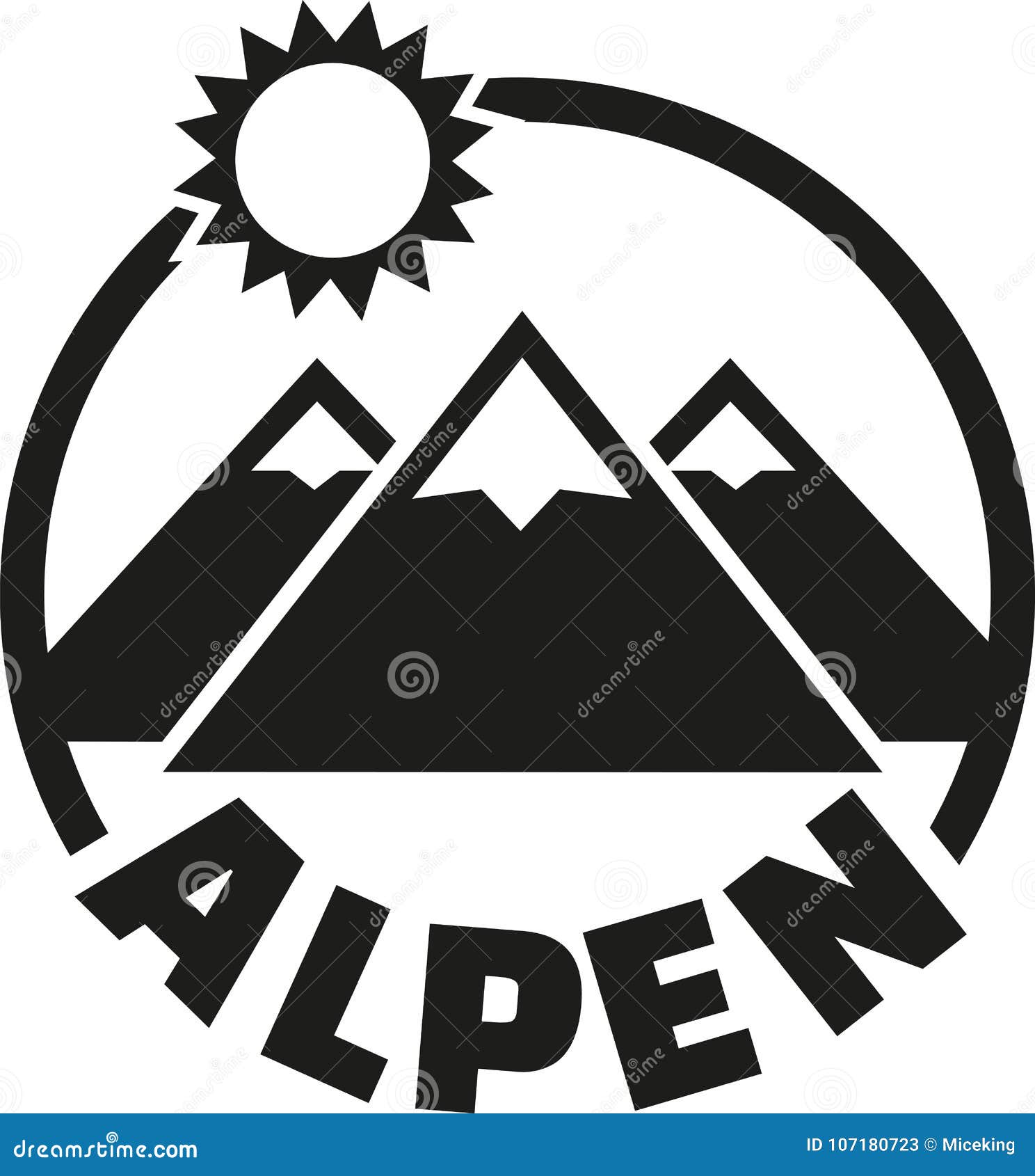 Alps button - german stock vector. Illustration of mont - 107180723