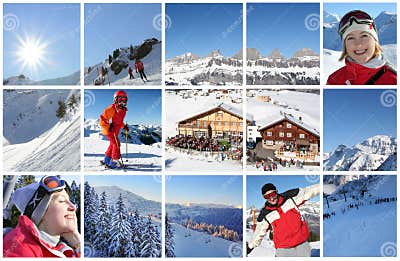 Alps in collage stock photo. Image of sports, adventure - 4929240
