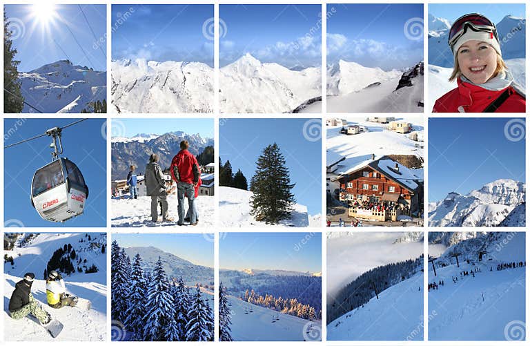 Alps in collage stock photo. Image of cold, country, mountains - 4929252