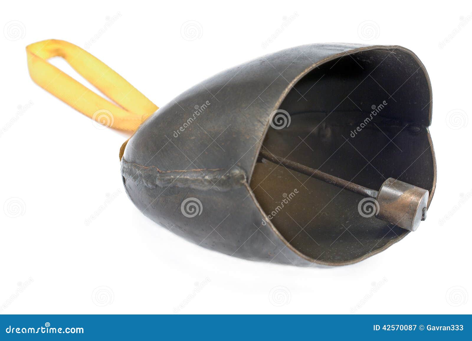 Alps Cowbell with Yellow Strap Stock Image - Image of clapper, cowbell ...
