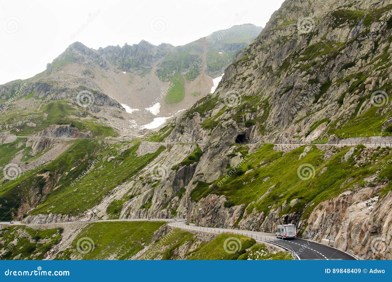 Alps Highway - Switzerland stock image. Image of mountain - 89848409