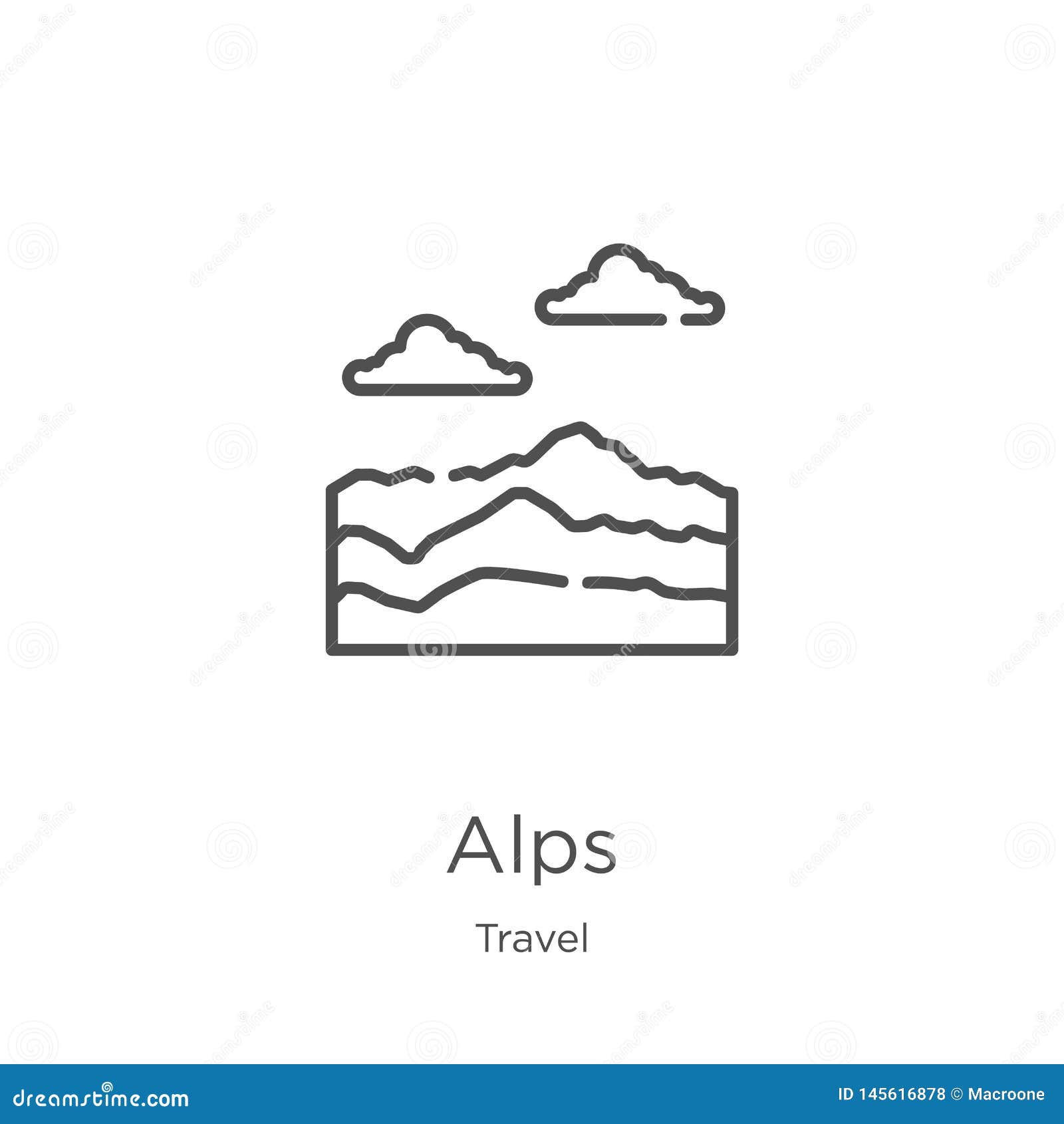 Alps Icon Vector from Travel Collection. Thin Line Alps Outline Icon ...