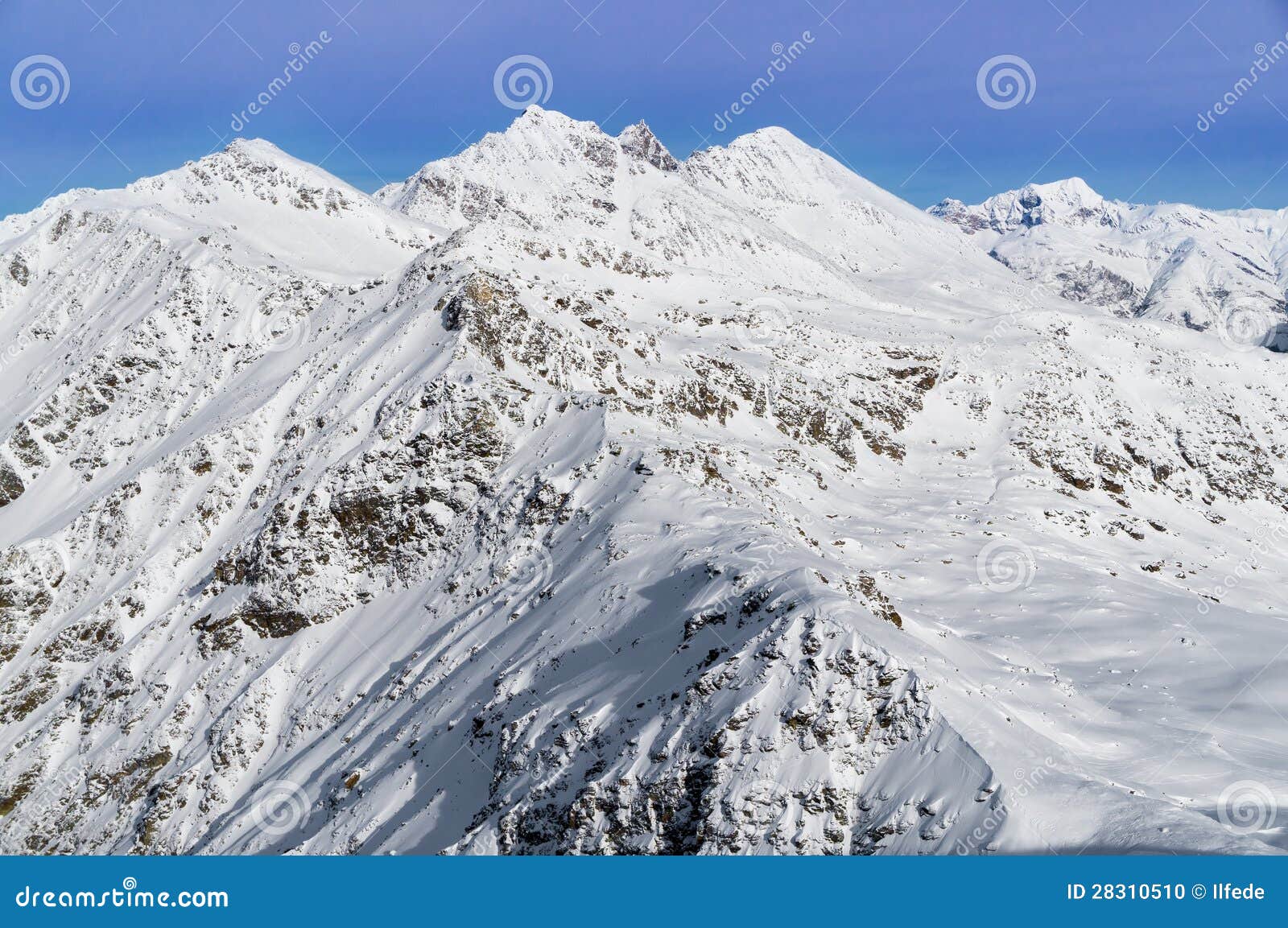 Alps Mountain Covered with Snow in Winter, Italy Stock Photo - Image of ...