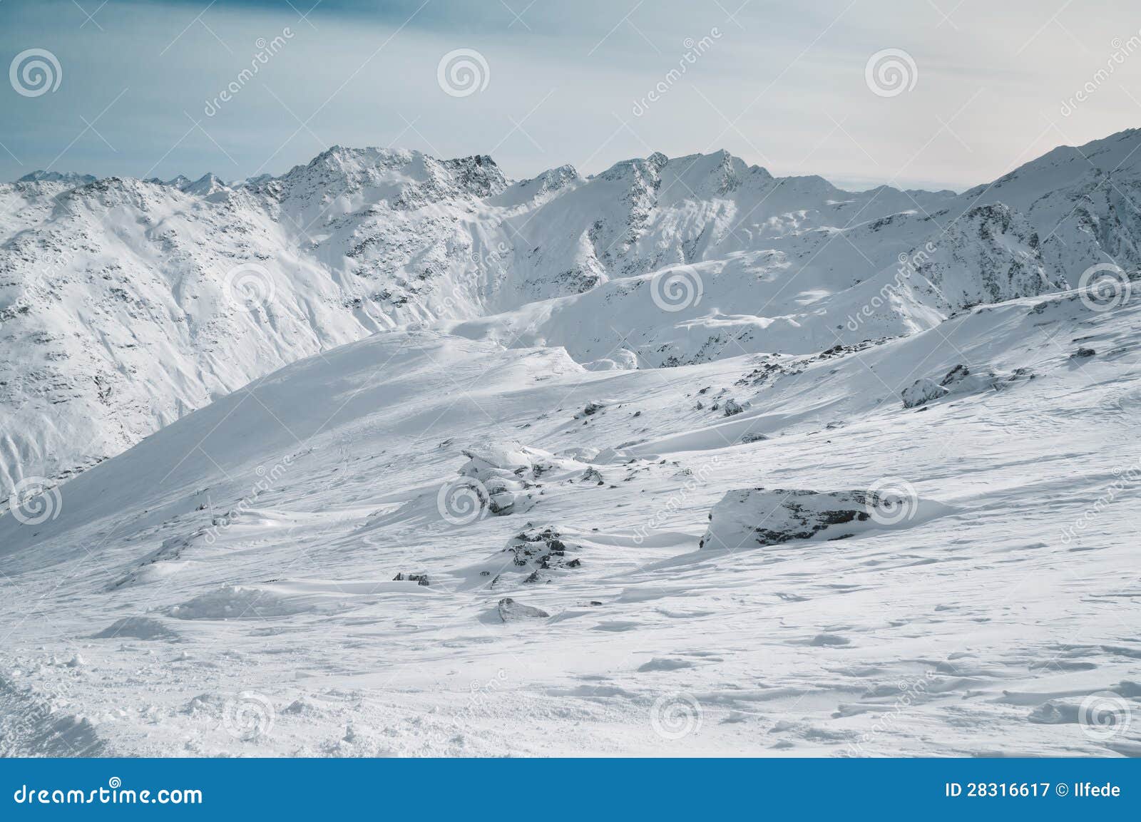 Alps Mountain Covered with Snow in Winter, Italy Stock Image - Image of ...