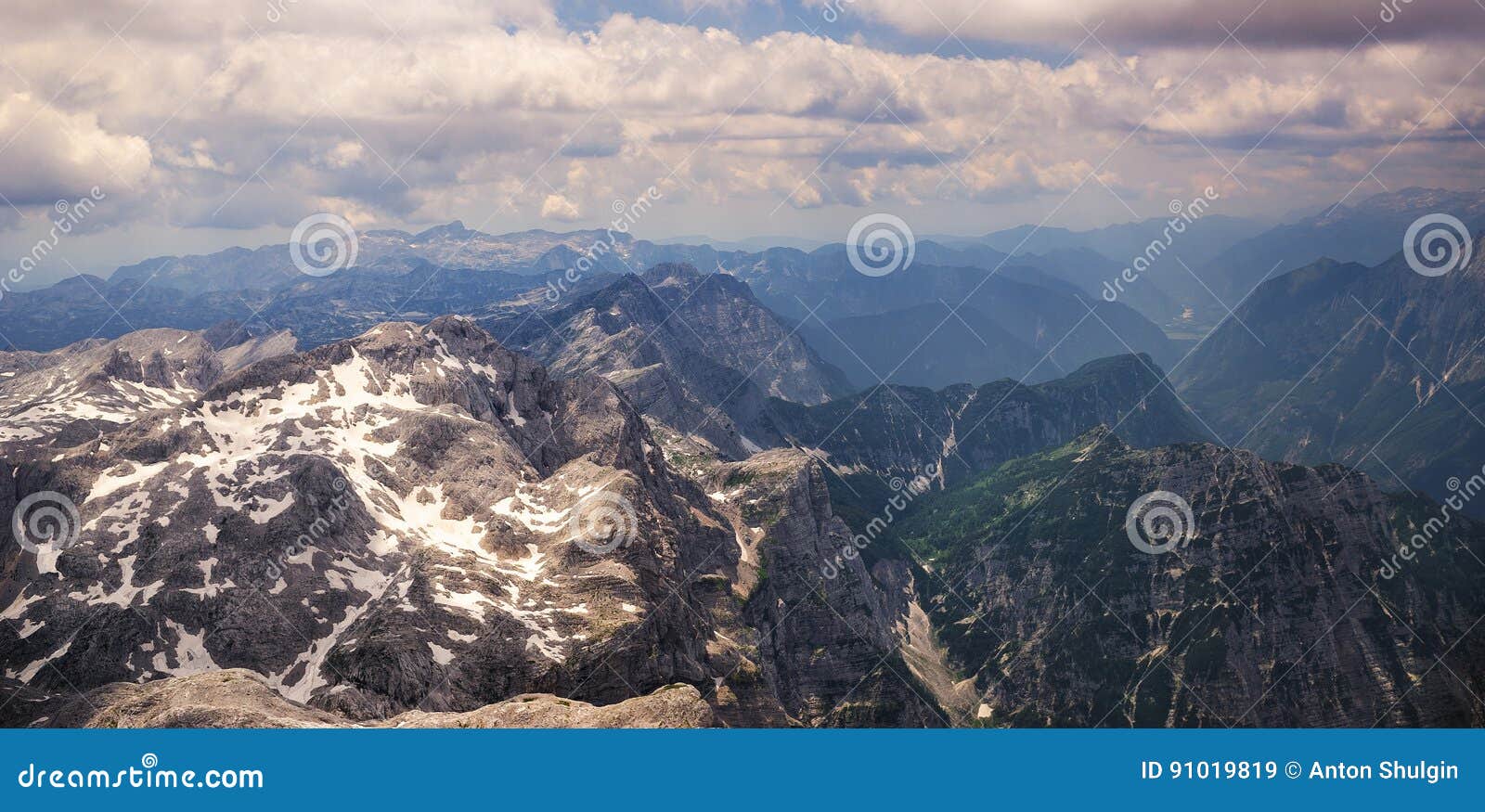 Alps, Mountain Tops Covered with Snow Stock Image - Image of horizontal ...