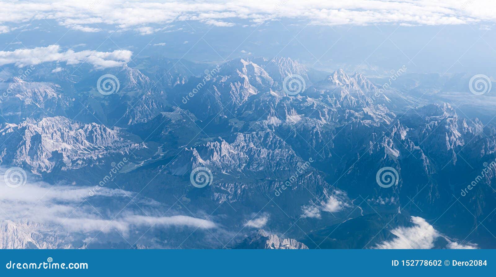 Alps Mountains, Europe. Panoramic Landscape from Sky, Stock Photo ...