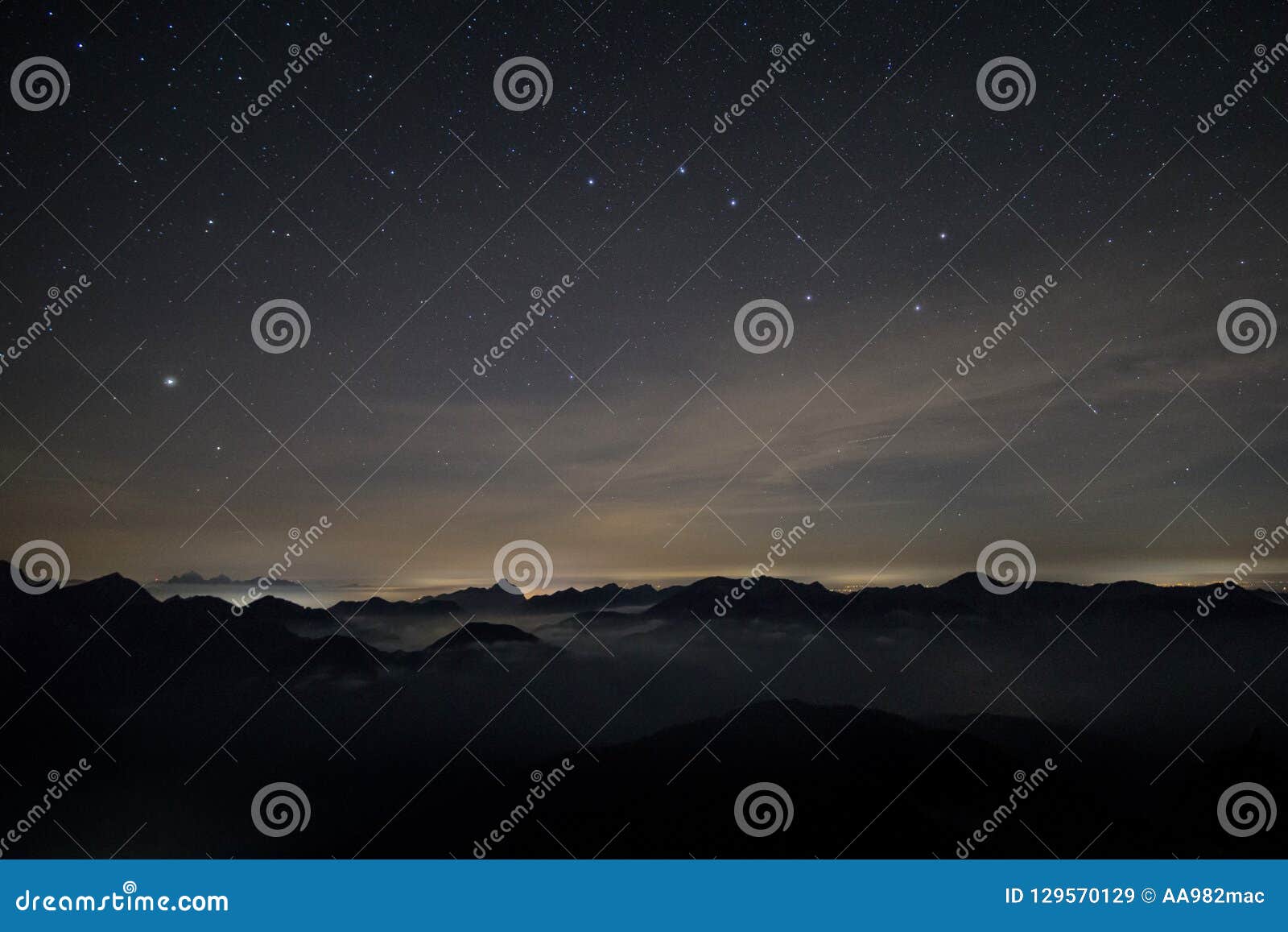Alps at Night with Big Dipper Stock Image - Image of astrology, great ...