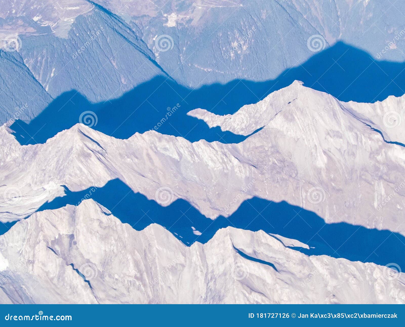 Alps from plane window stock photo. Image of land, bending - 181727126
