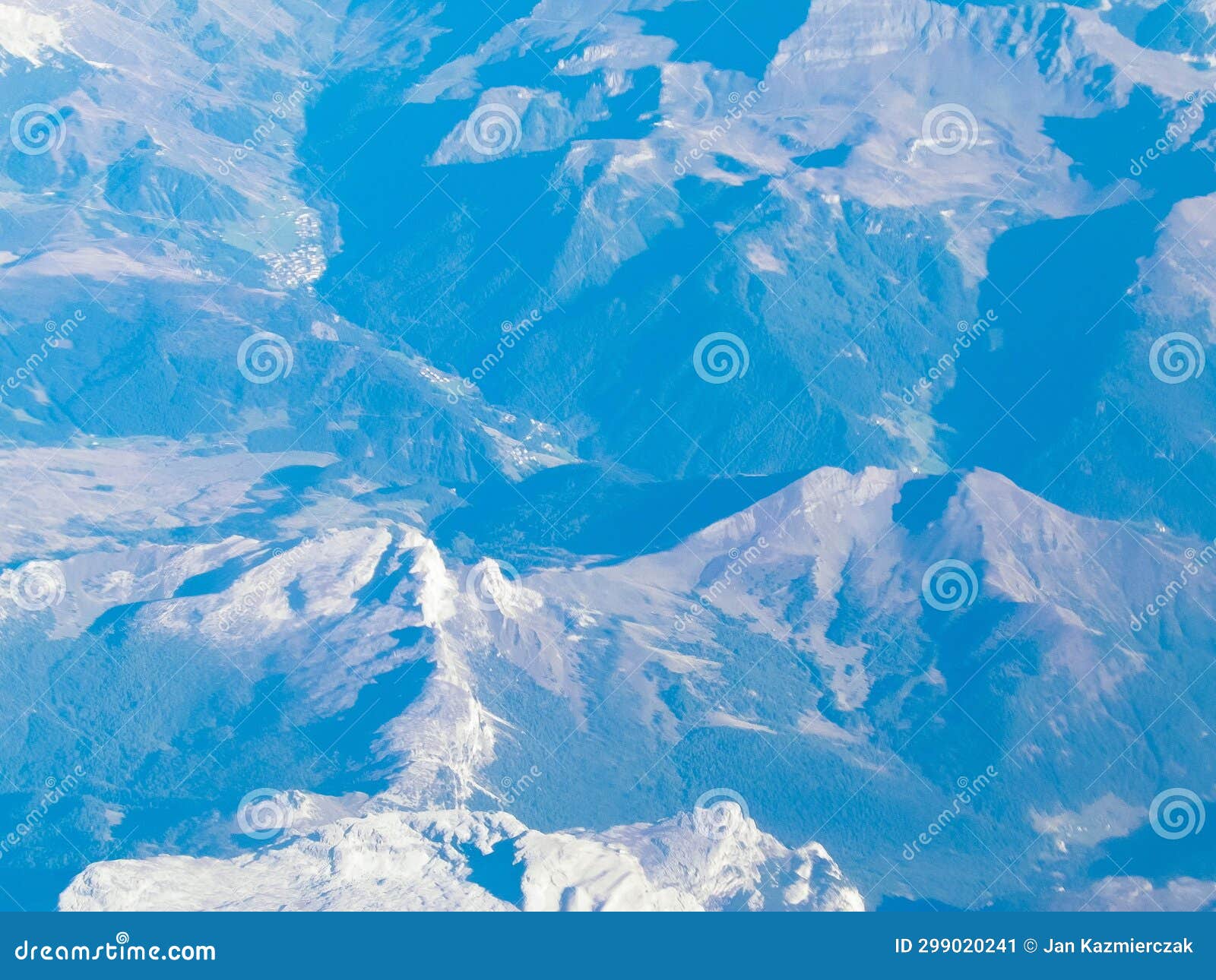 Alps from plane window stock image. Image of alps, space - 299020241