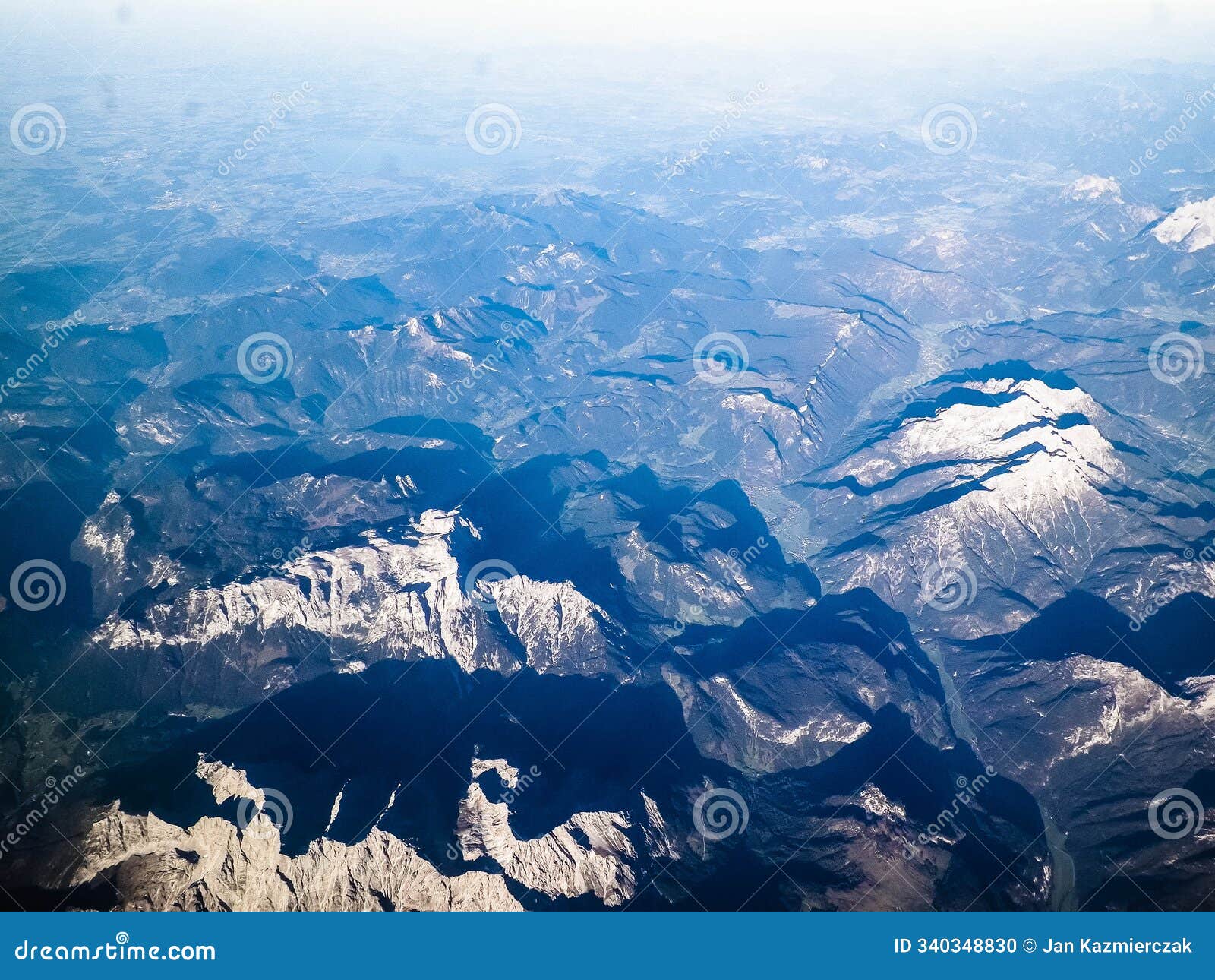 Alps from plane window stock photo. Image of hill, nature - 340348830