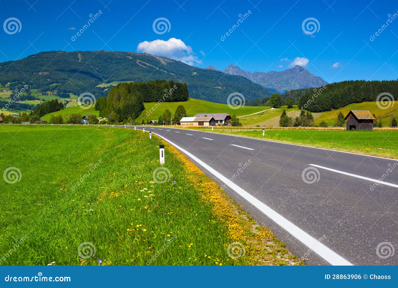 Alps road stock photo. Image of road, nature, rural, scenic - 28863906
