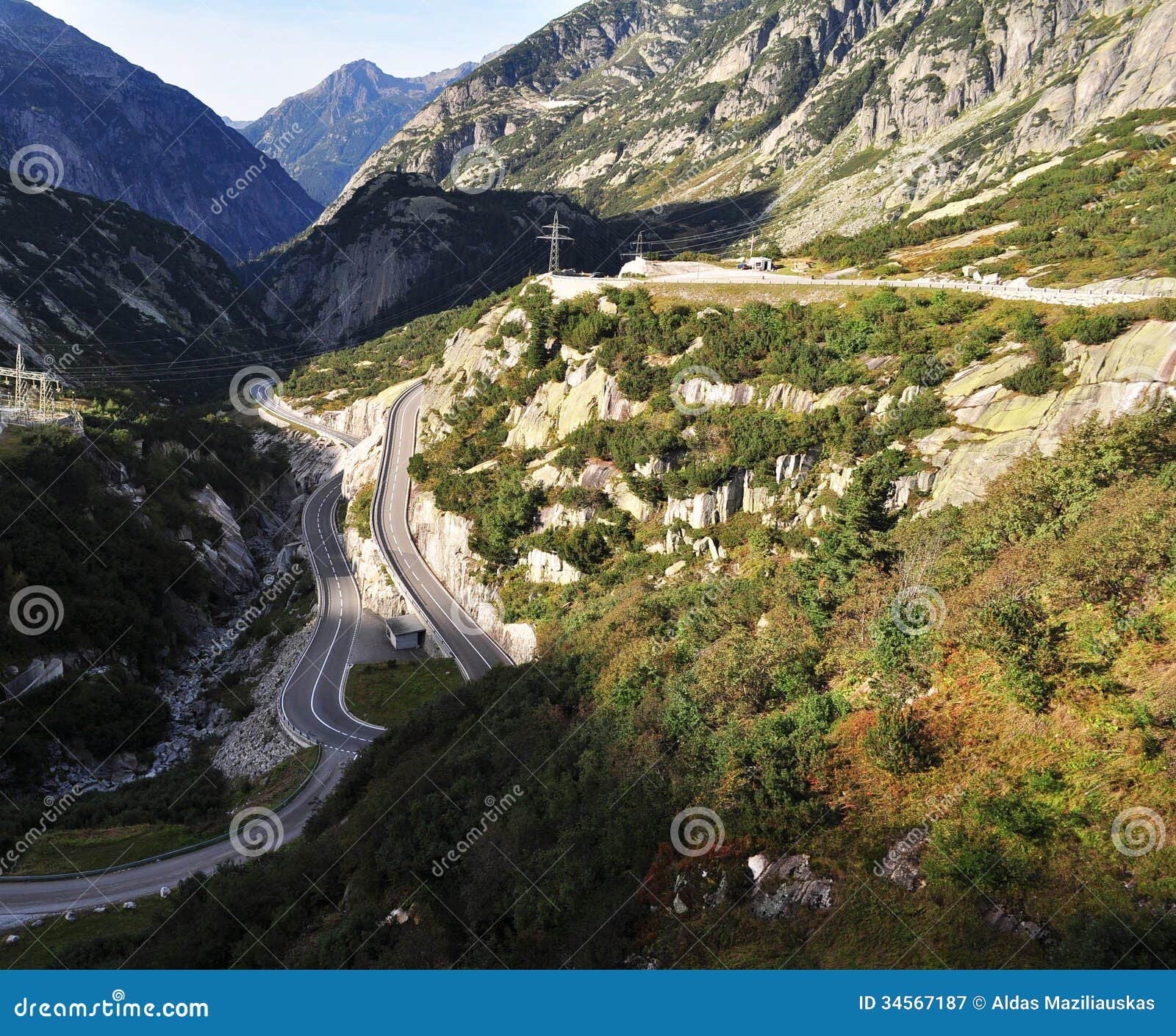 Alps and road stock image. Image of mountains, landscape - 34567187