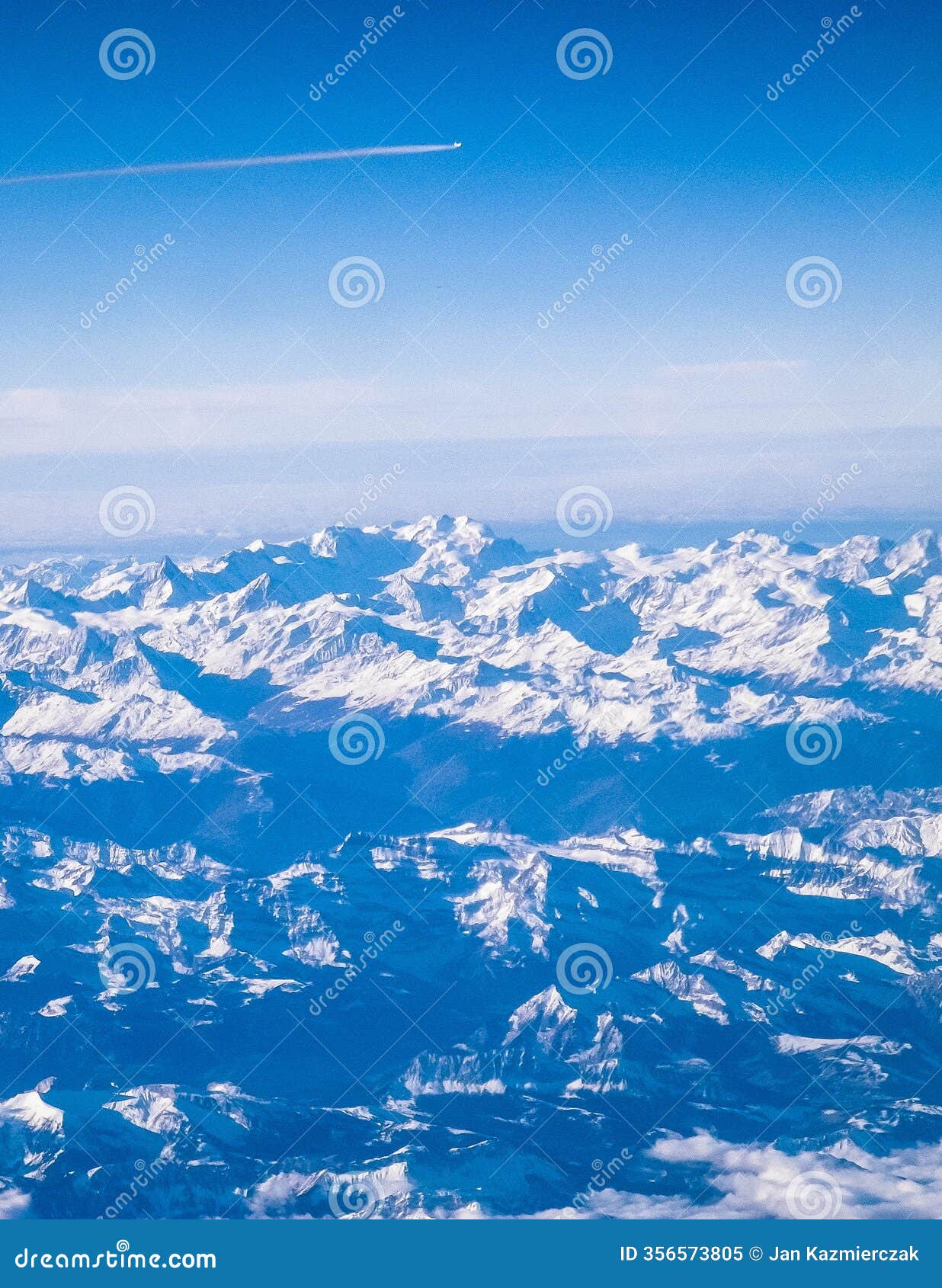 The Alps Seen from an Airplane Window Stock Image - Image of alps ...