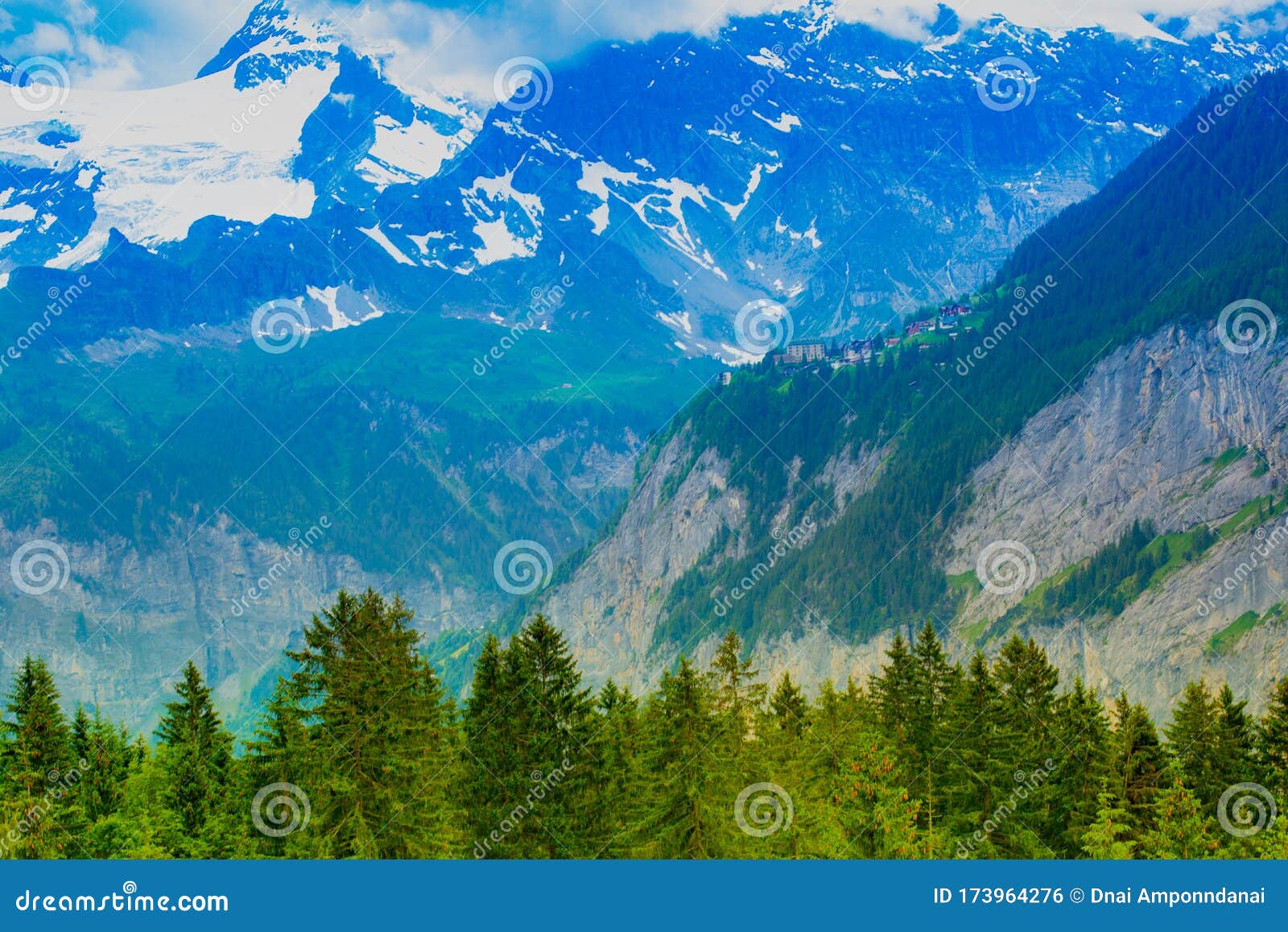 Alps in the Spring, Switzerland Stock Photo - Image of challenge, blue ...