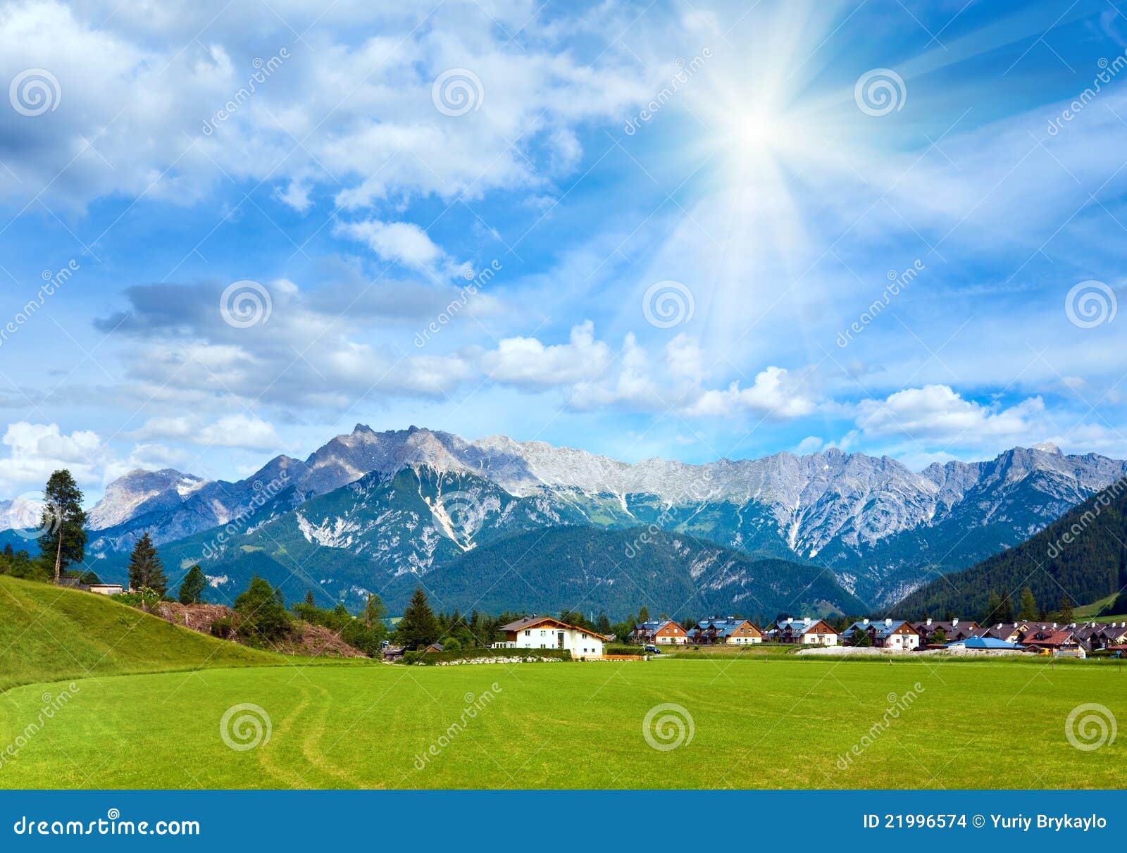 Alps summer view stock photo. Image of scene, pasture - 21996574