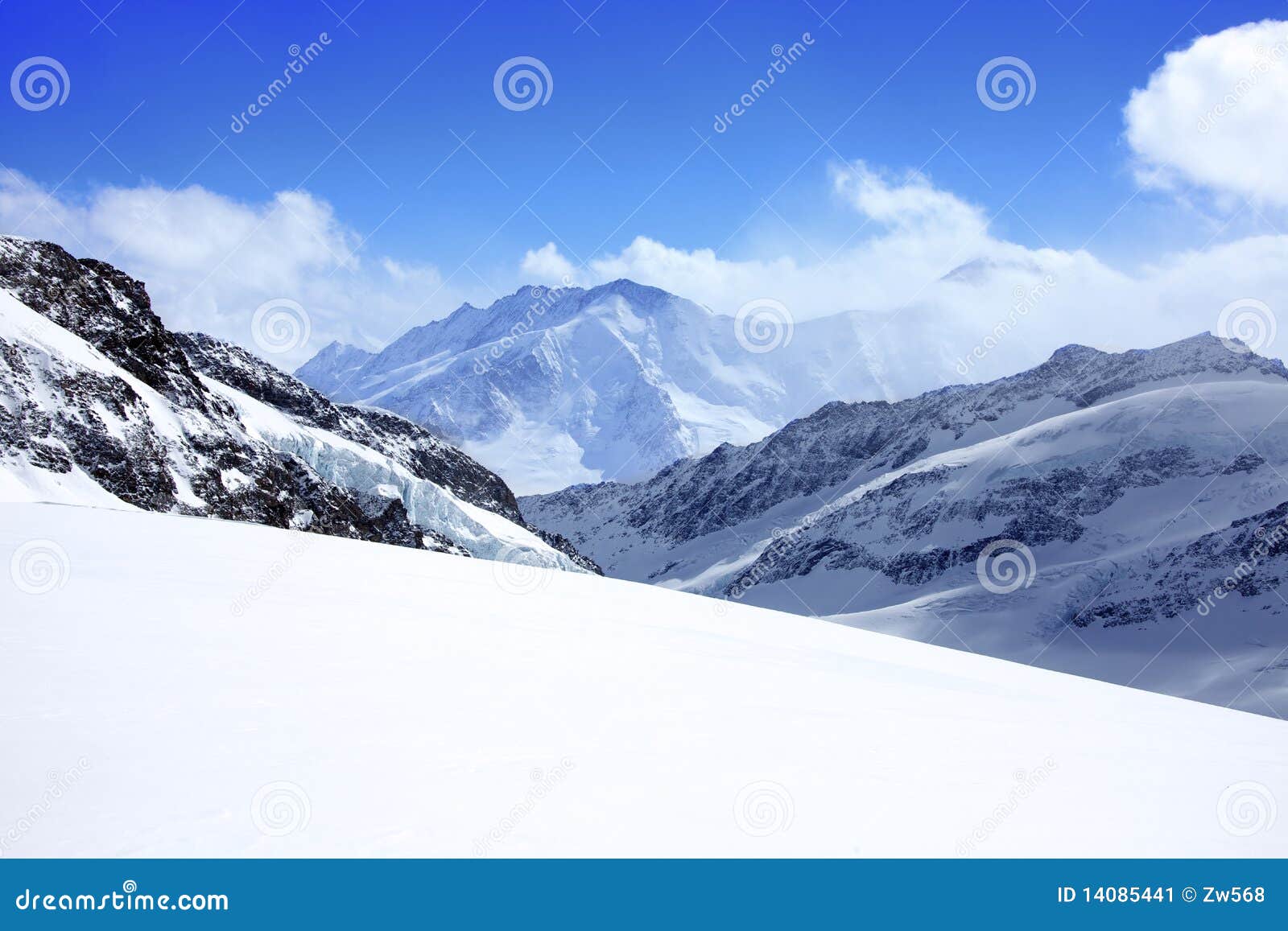 Alps under blue sky stock image. Image of hiking, eismeer - 14085441