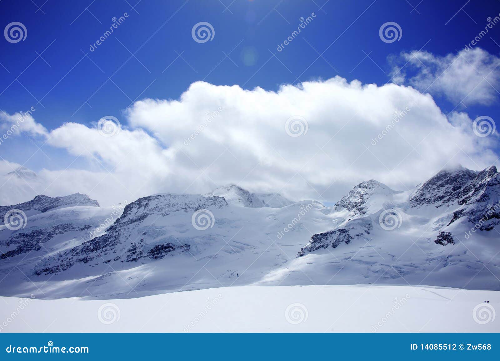 Alps under blue sky stock photo. Image of hill, alpine - 14085512