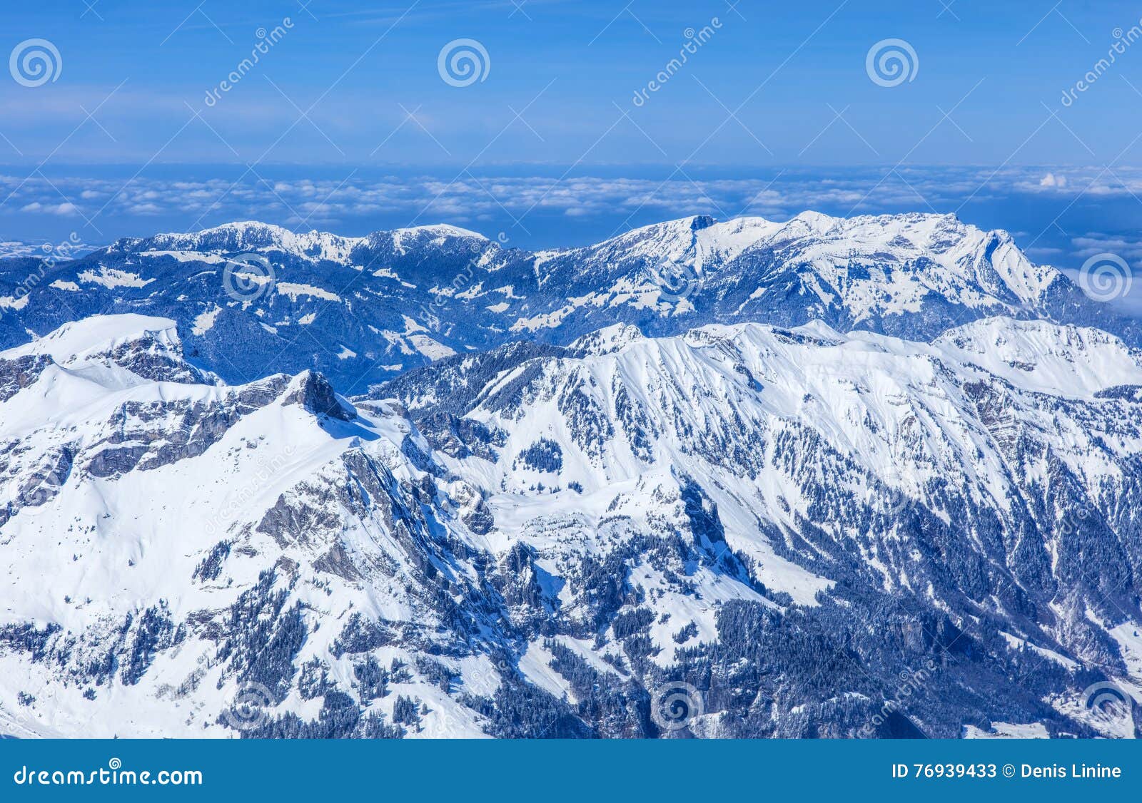 Alps, View from the Top of Mt. Titlis in Switzerland Stock Image ...