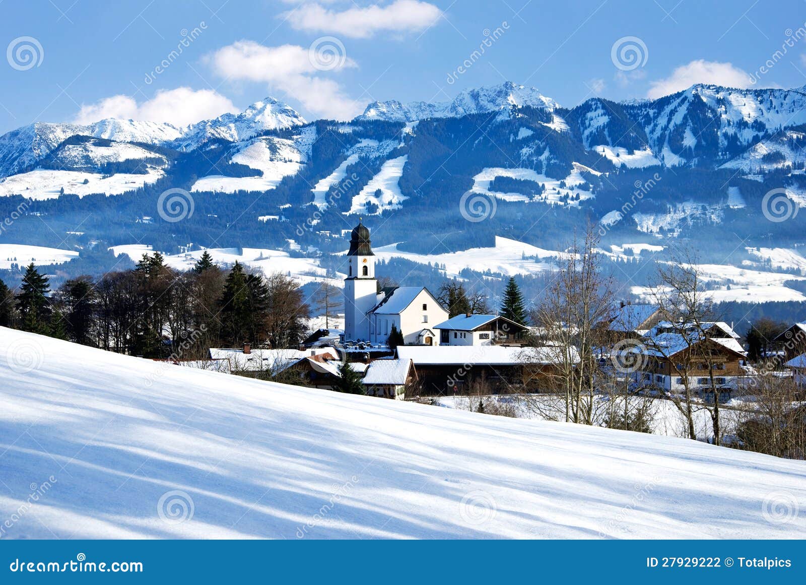 Alps village germany stock photo. Image of small, winter - 27929222